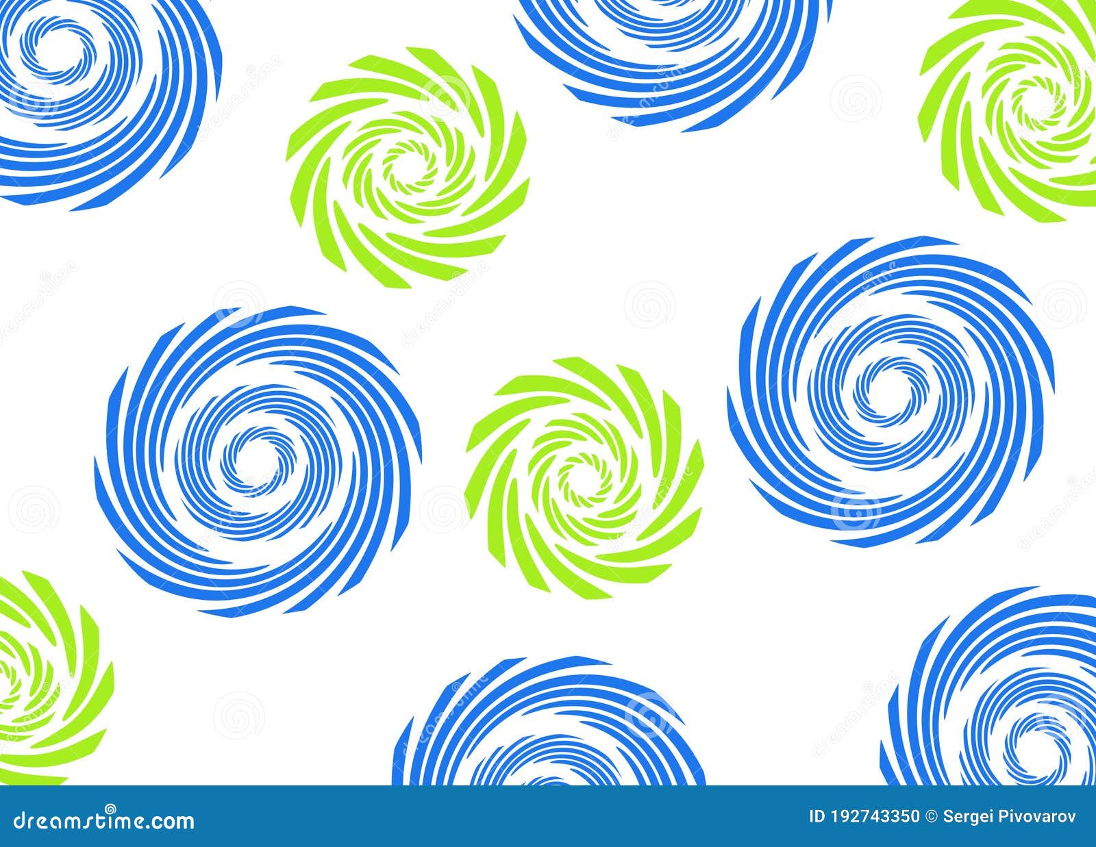 Background Spiral Blue, Green Lines Pattern on an Isolated Basis Stock ...