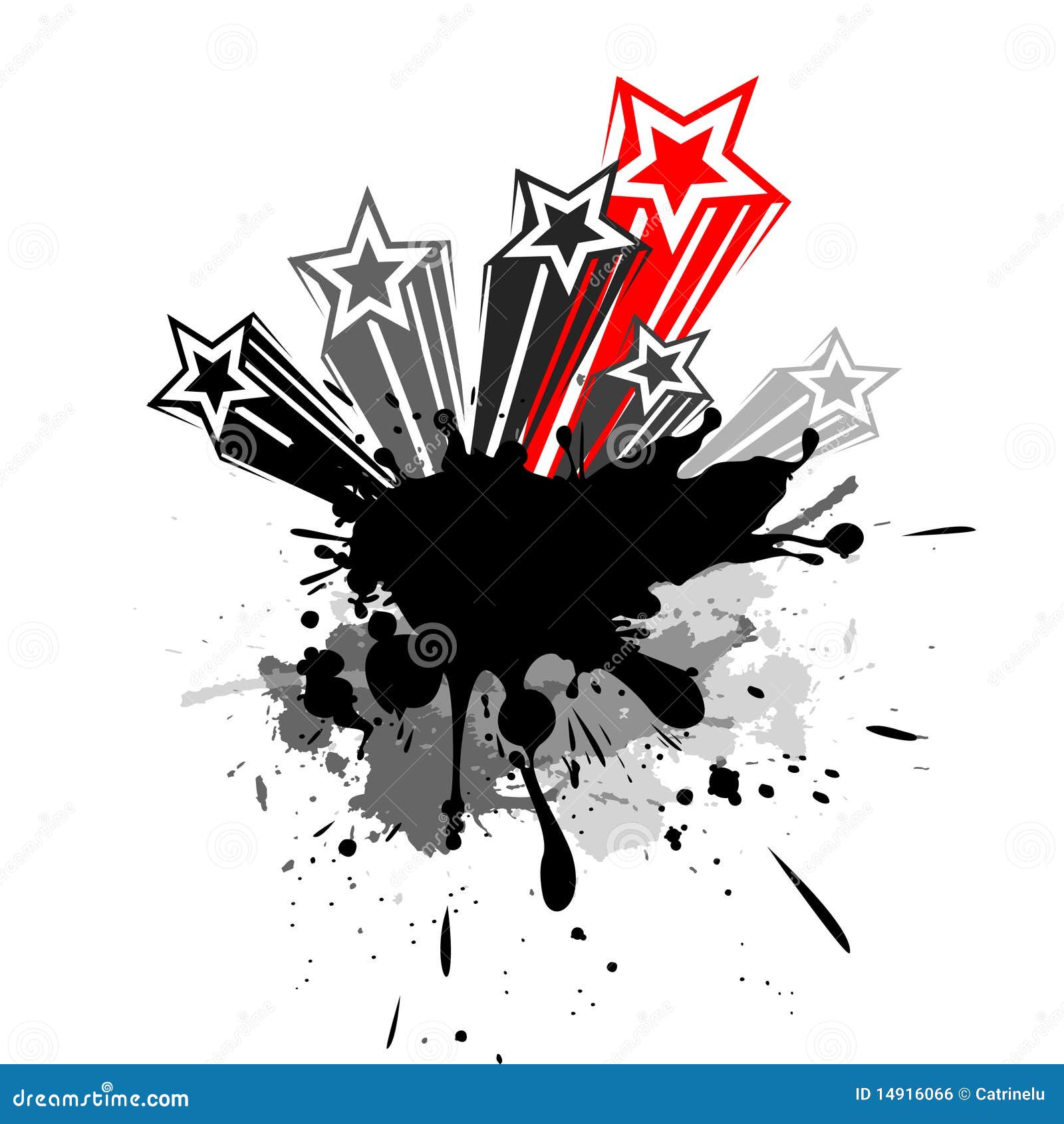 Background with Splash and Stars Stock Vector - Illustration of retro ...