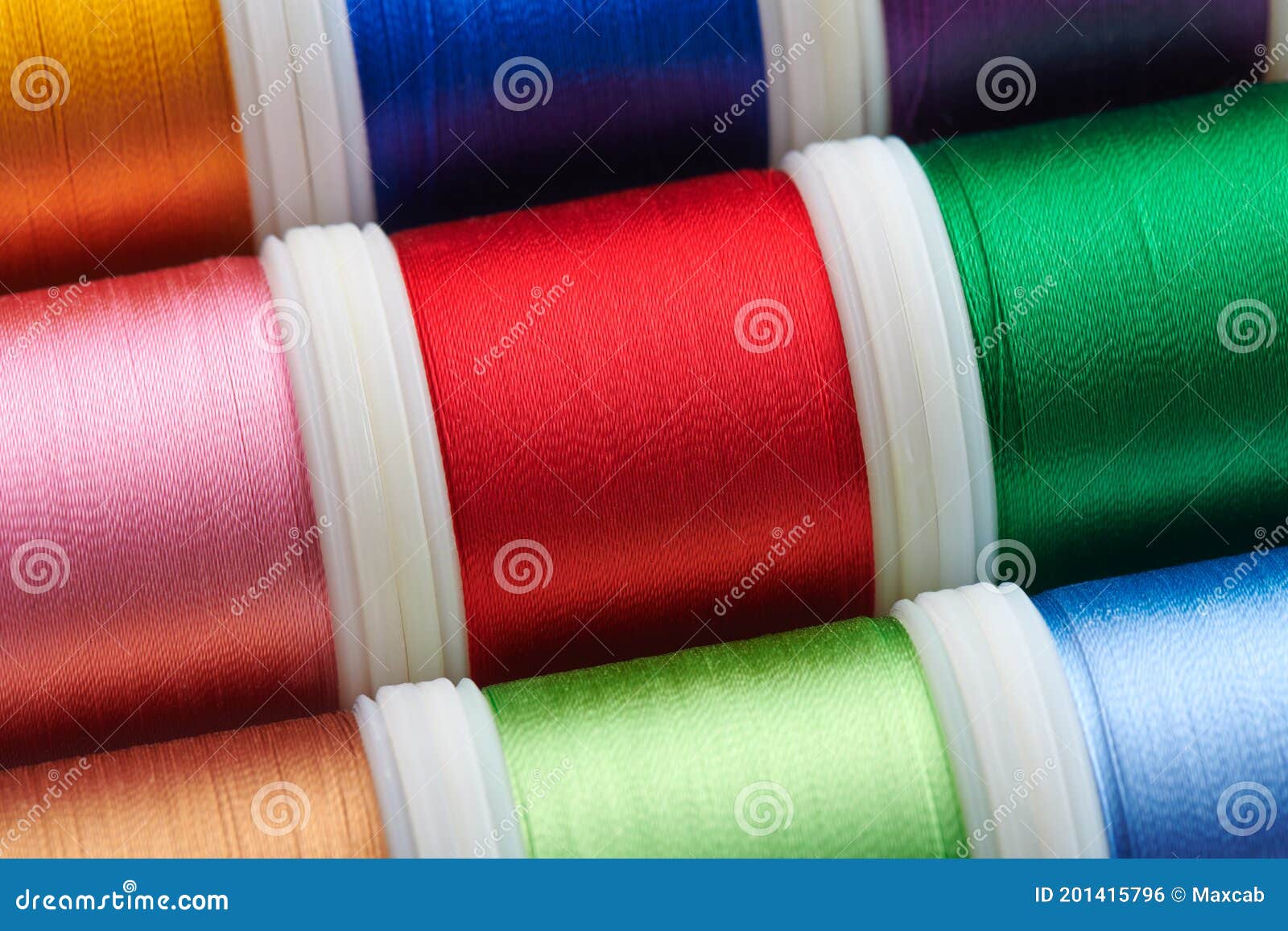 Background from Spools with Multicolored Sewing Threads Stock Photo ...