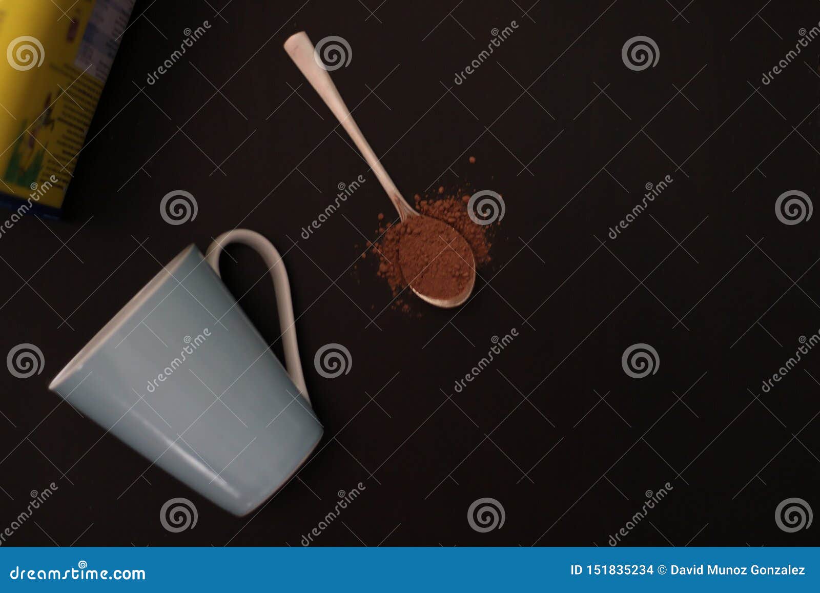 Spoon of Cocoa Powder and a Cup. Stock Photo - Image of brown, food ...