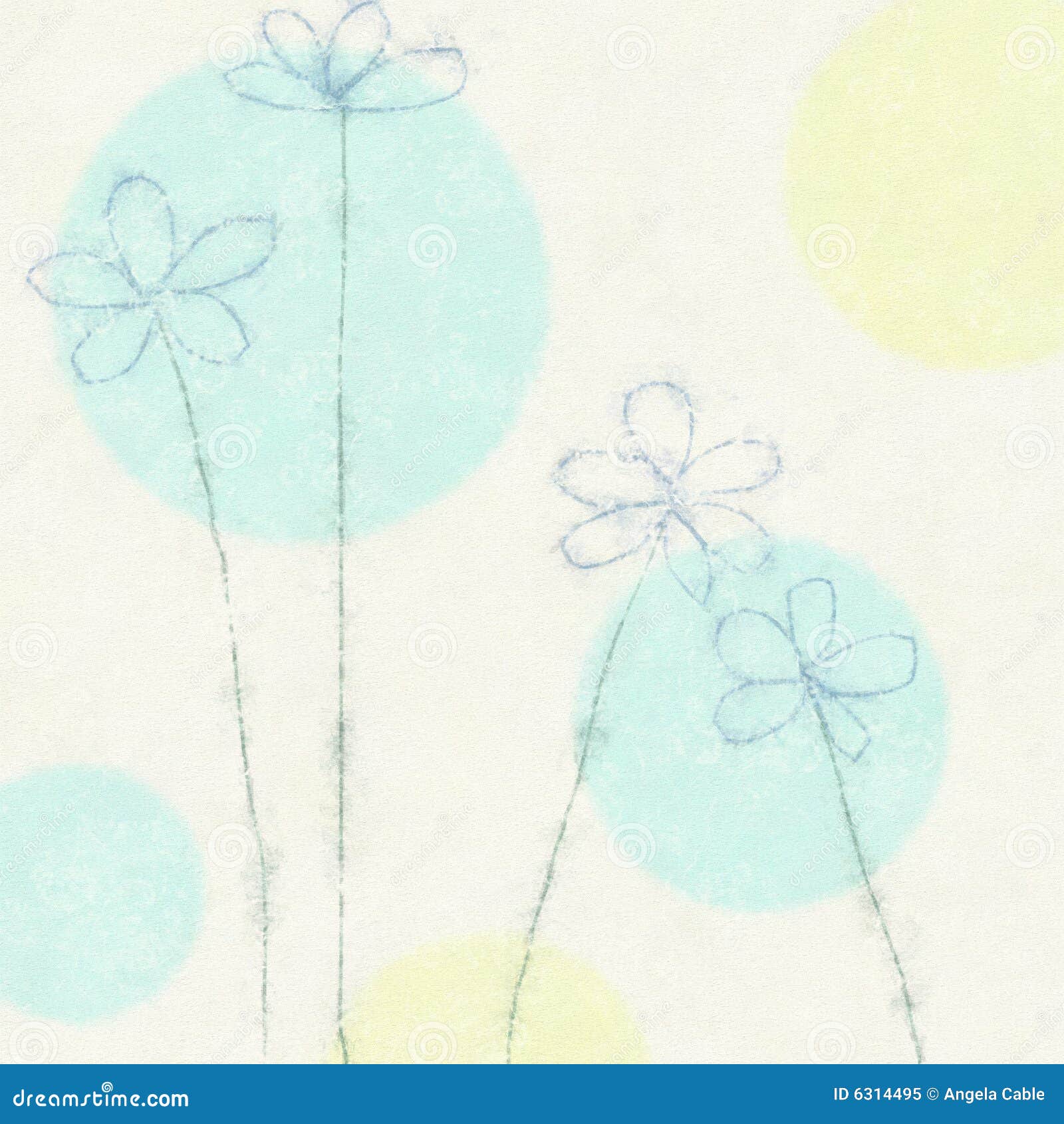 Background Spring Dots and Flowers Stock Illustration - Illustration of ...