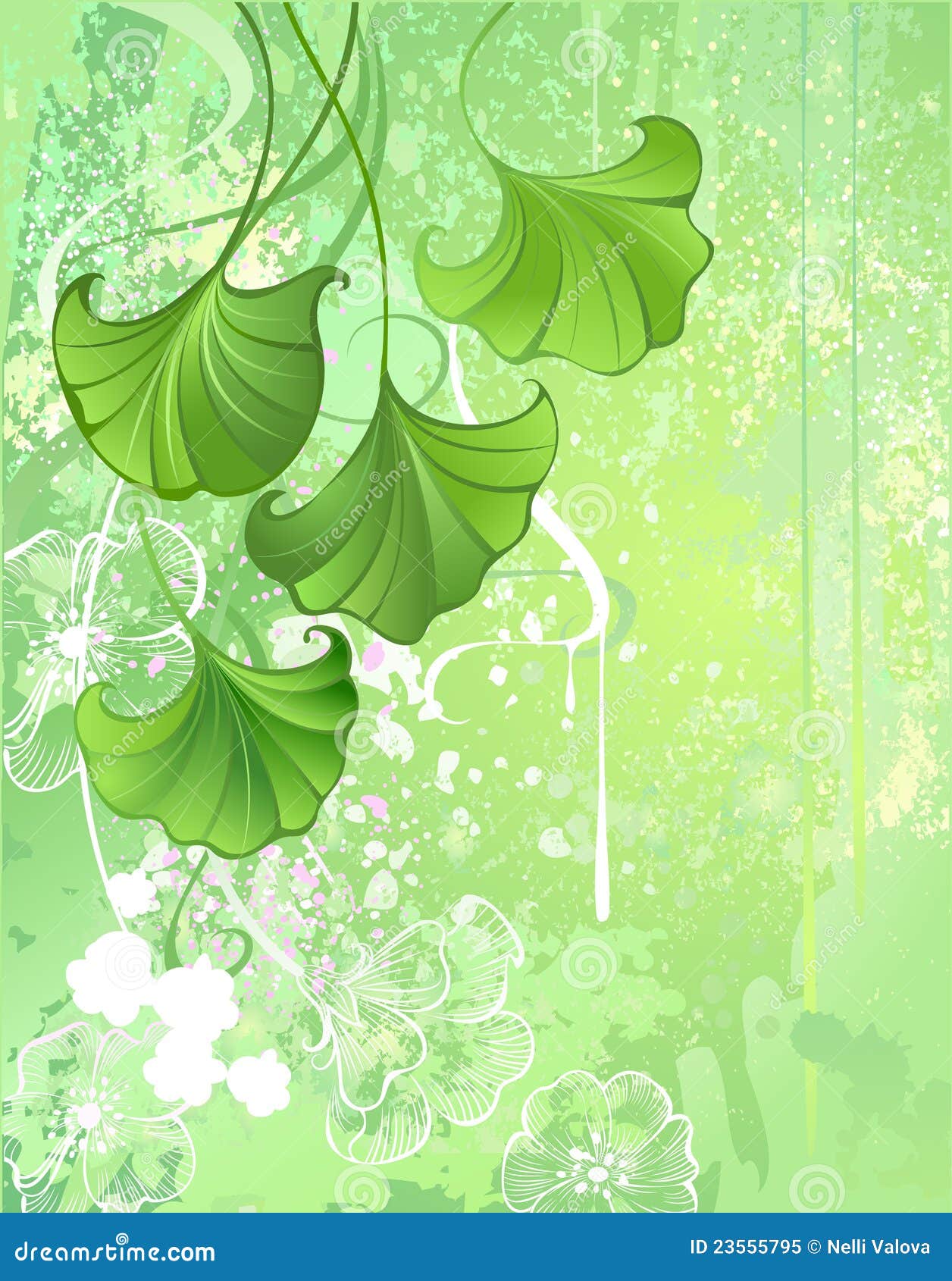 Background with Spring Green Leaves Stock Vector - Illustration of ...