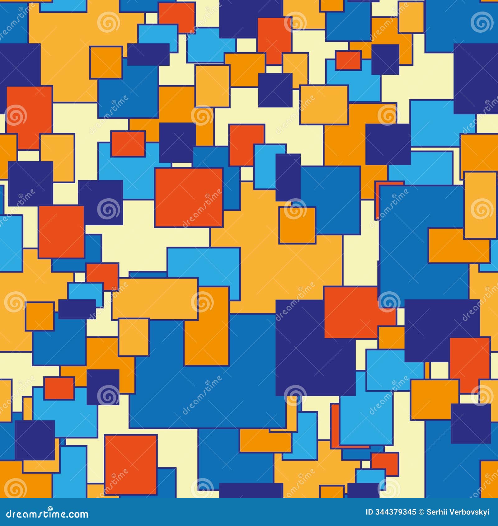 Seamless Abstract Geometric Pattern with Squares and Rectangles. Vector ...