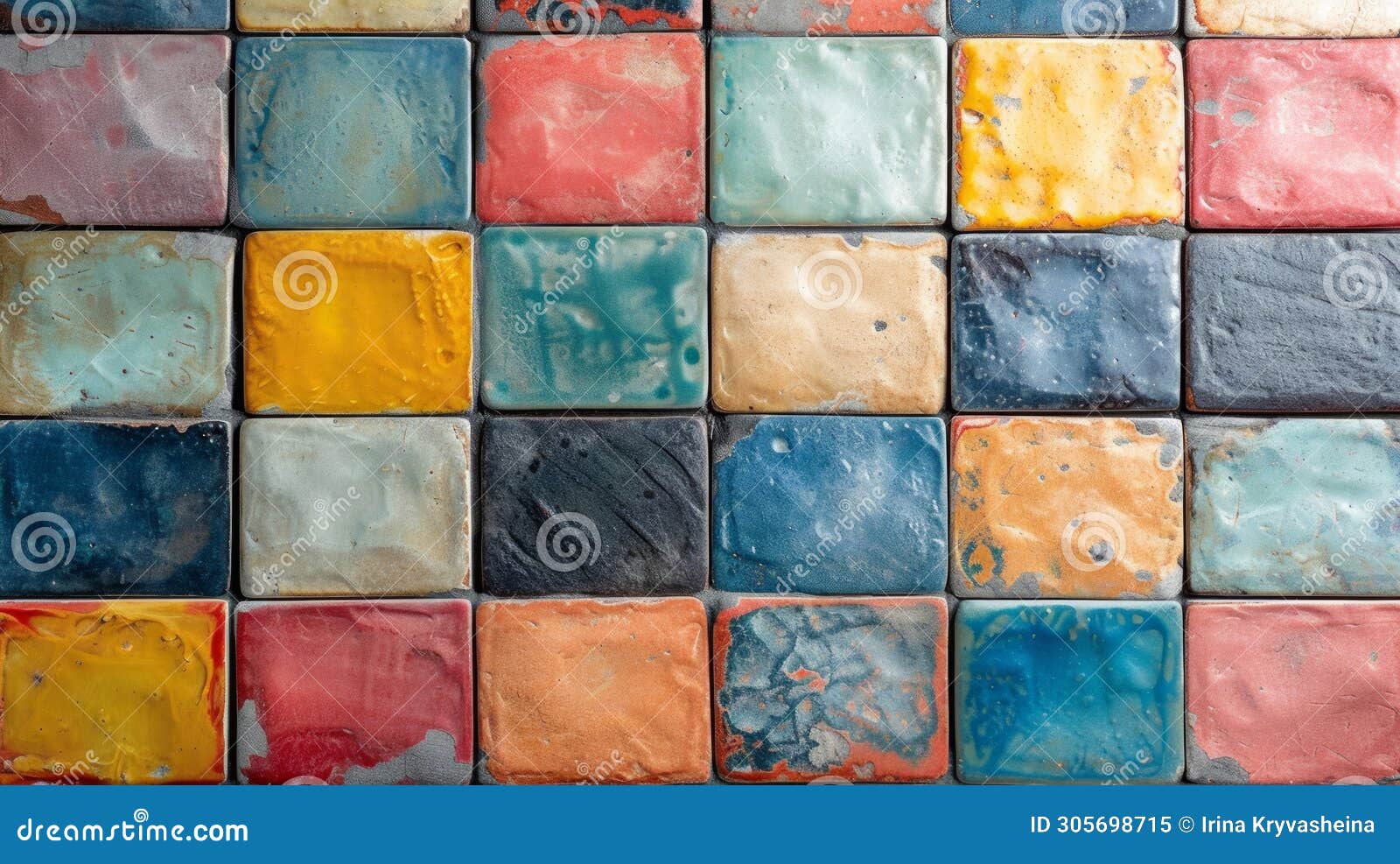 Background from Square Multi-colored Ceramic Tiles Stock Image - Image ...