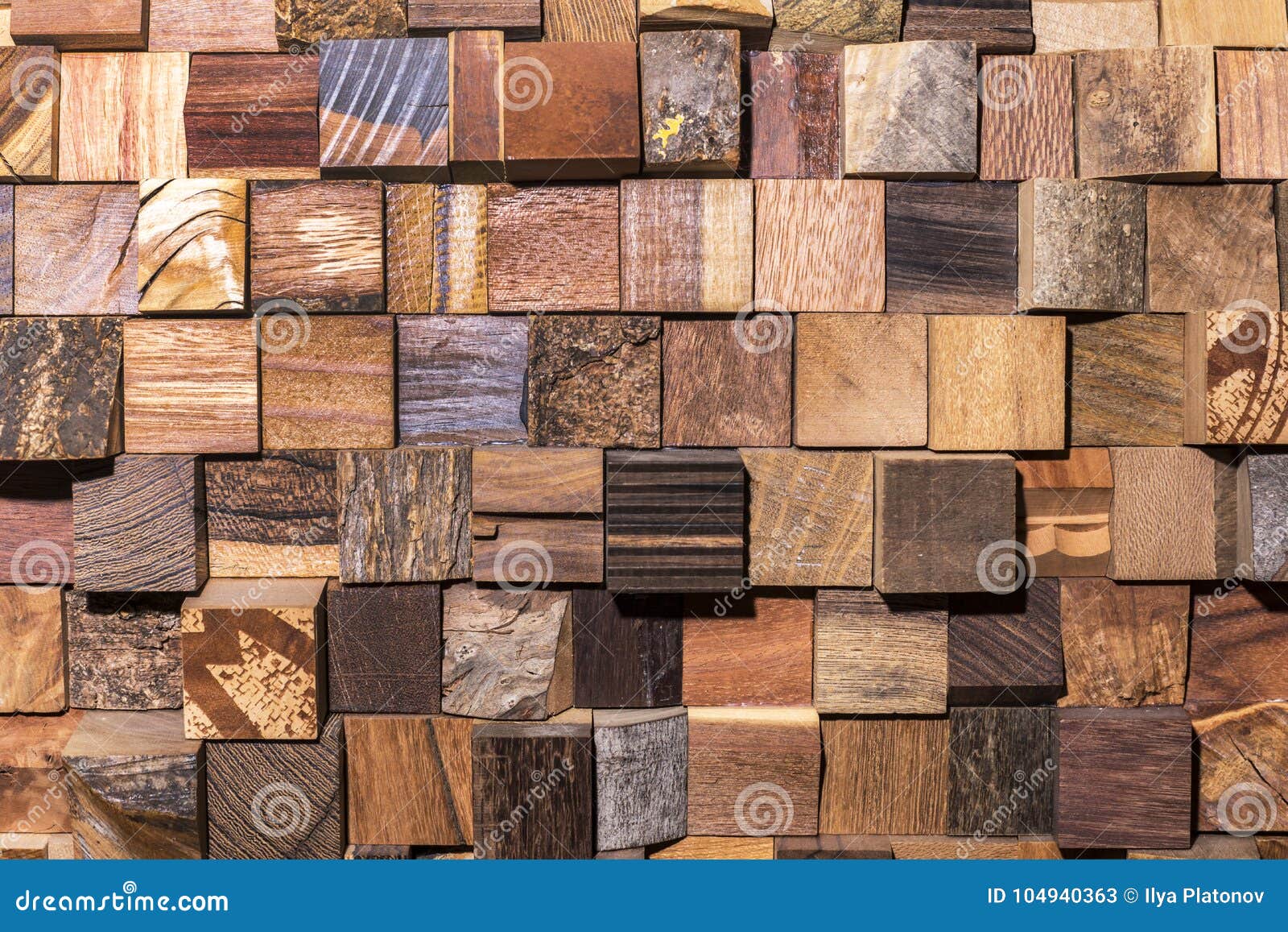 Background of Square Pieces of Wood Set Stock Image - Image of brown ...
