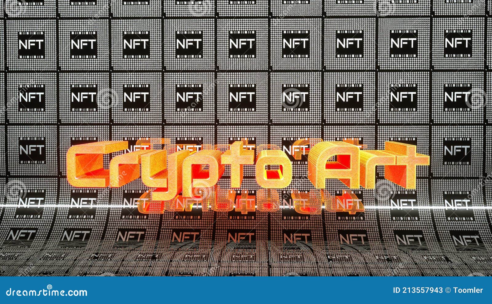 Background of Square Rows with the Inscription Nft and a Large ...