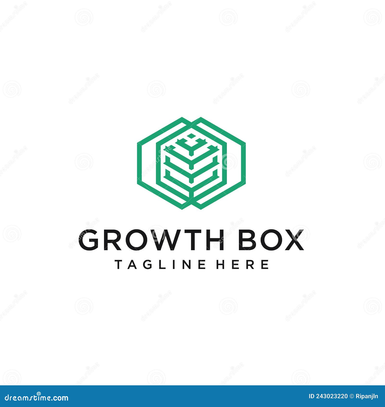 Growth Box Logo Concept stock vector. Illustration of firma - 243023220