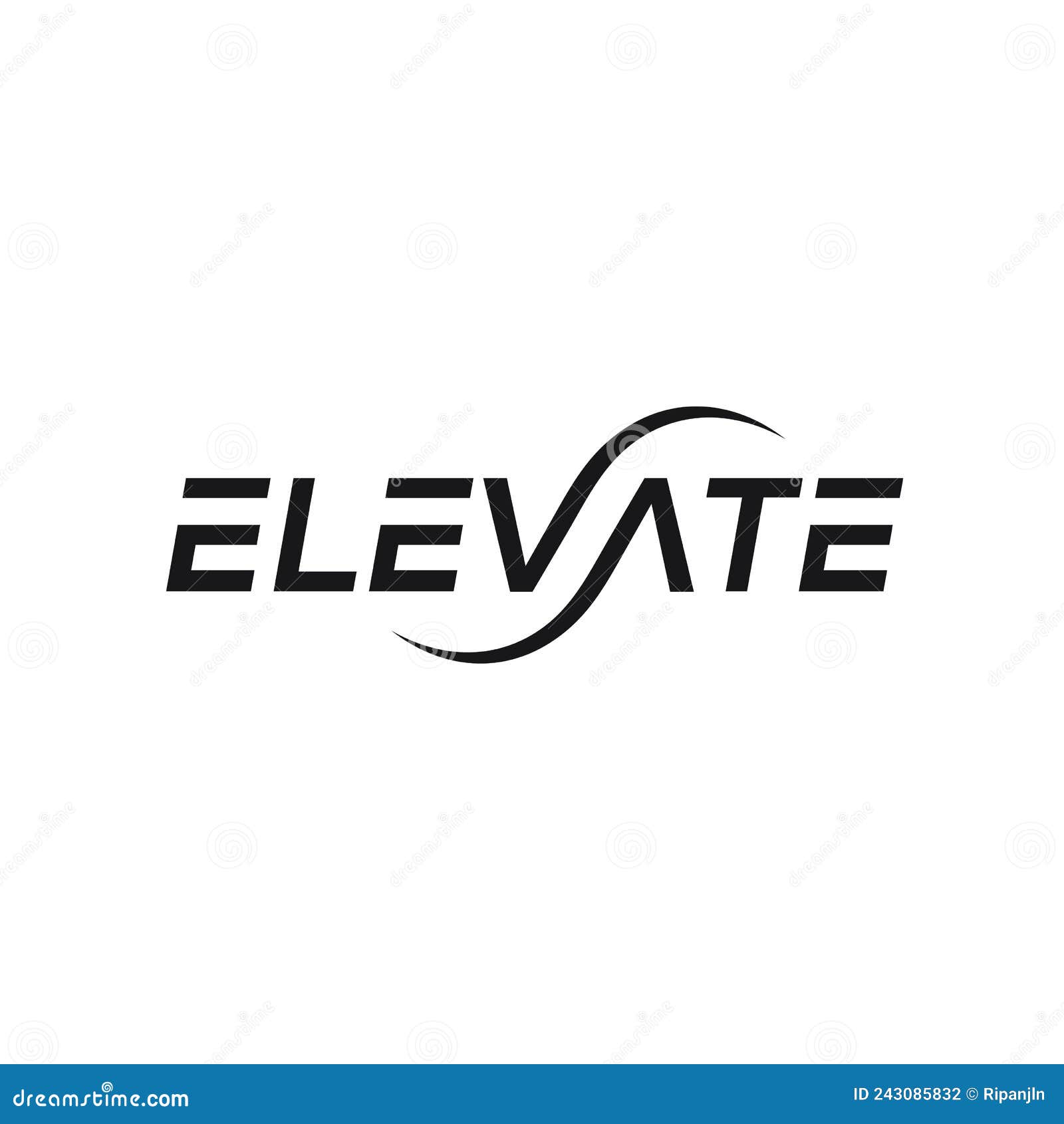 Typographic Text Font Elevate, Logo Design Inspiration. Stock Vector ...