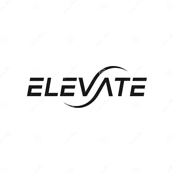 Typographic Text Font Elevate, Logo Design Inspiration. Stock Vector ...