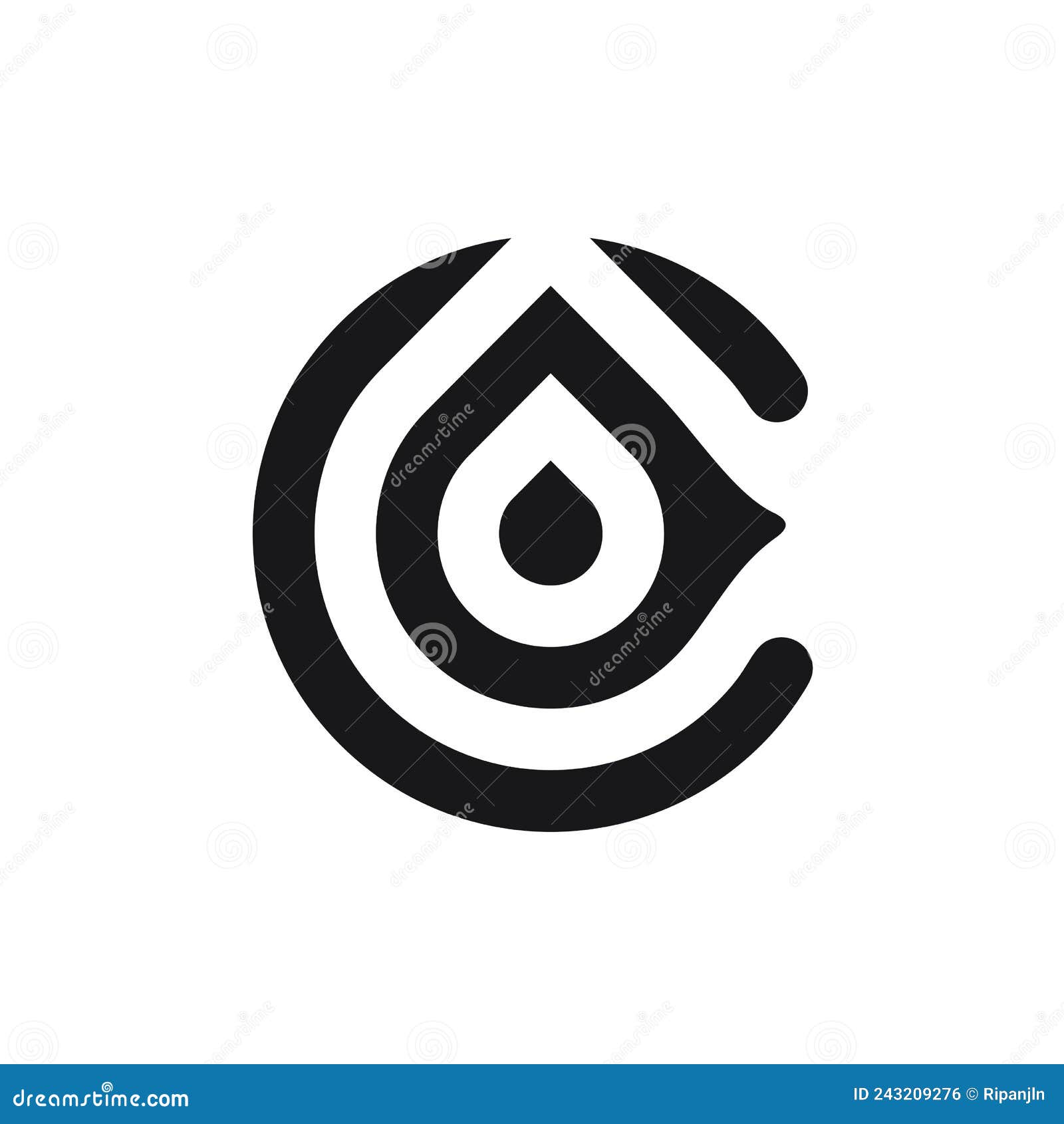Initial Letter C Drop Oil Logo Design Inspiration Stock Vector ...