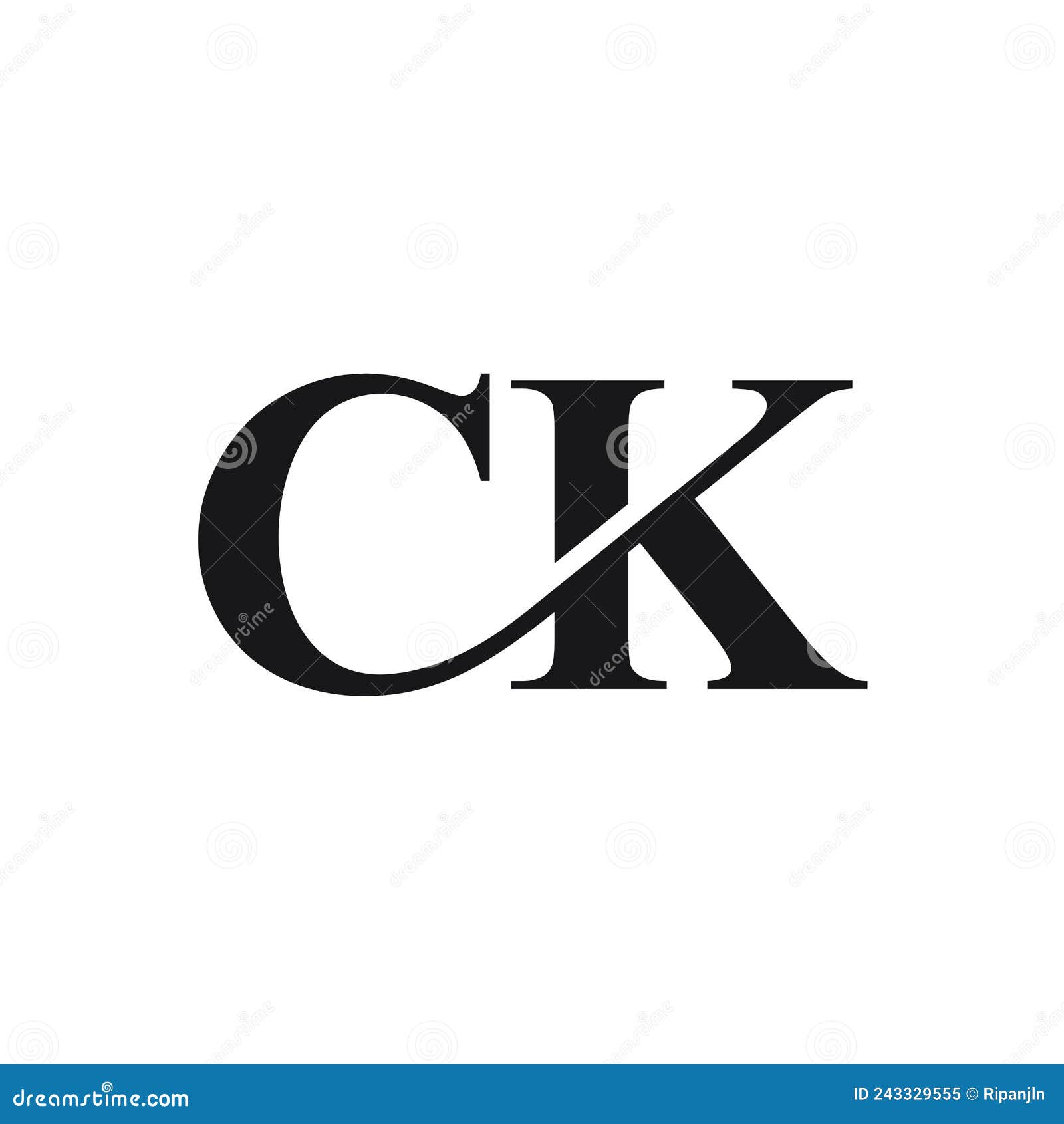 Initial Letter CK Typography Serif Font Logo Design Inspiration Stock ...