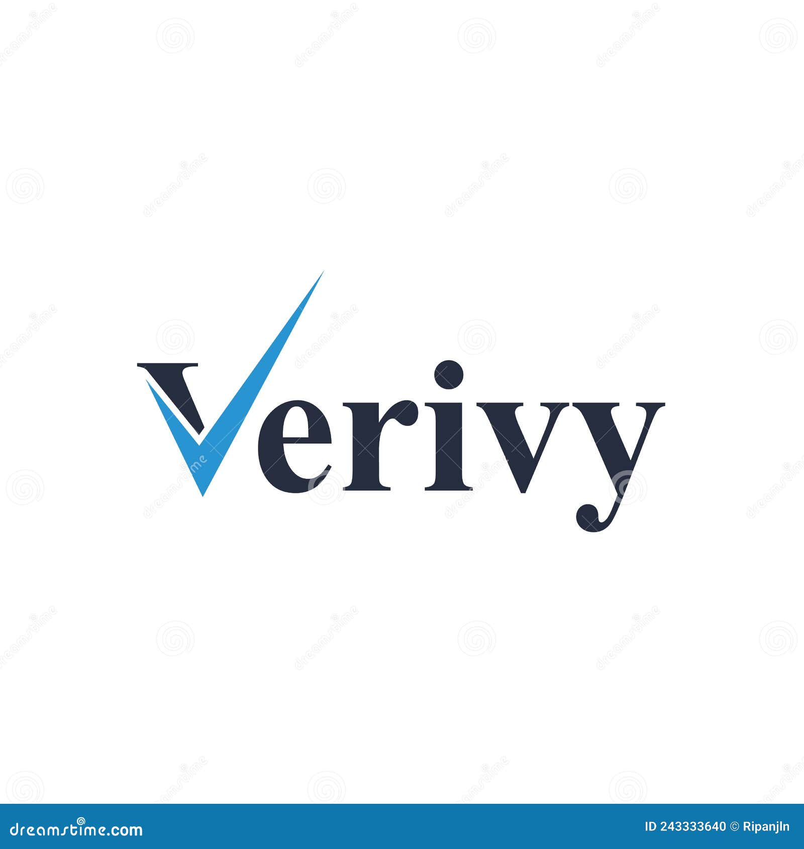 Typography Text Verify Logo Design, Logotype Verification Stock Vector ...