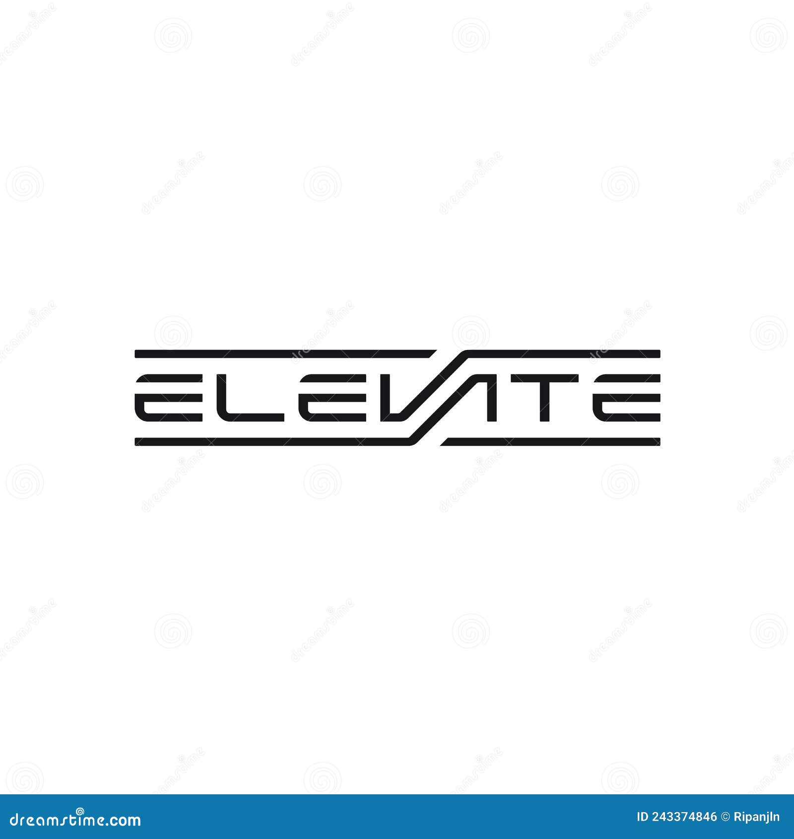 Elevate Text Logo, San Serif Font Typography Design Cartoon Vector ...