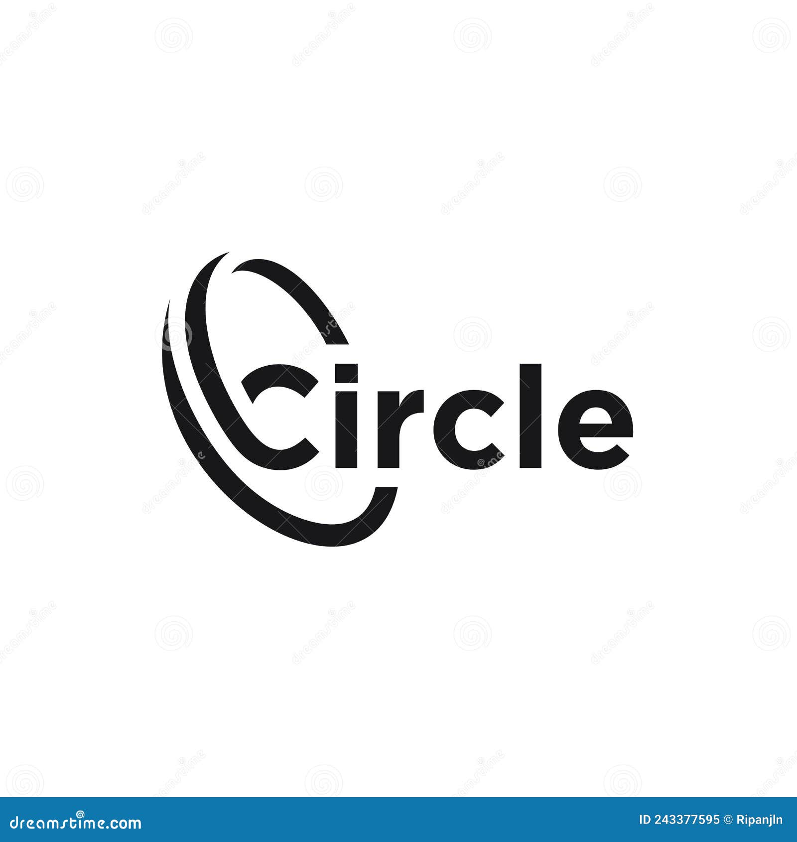 Logo Text Circle, Typographic Word Text Circle Stock Vector ...