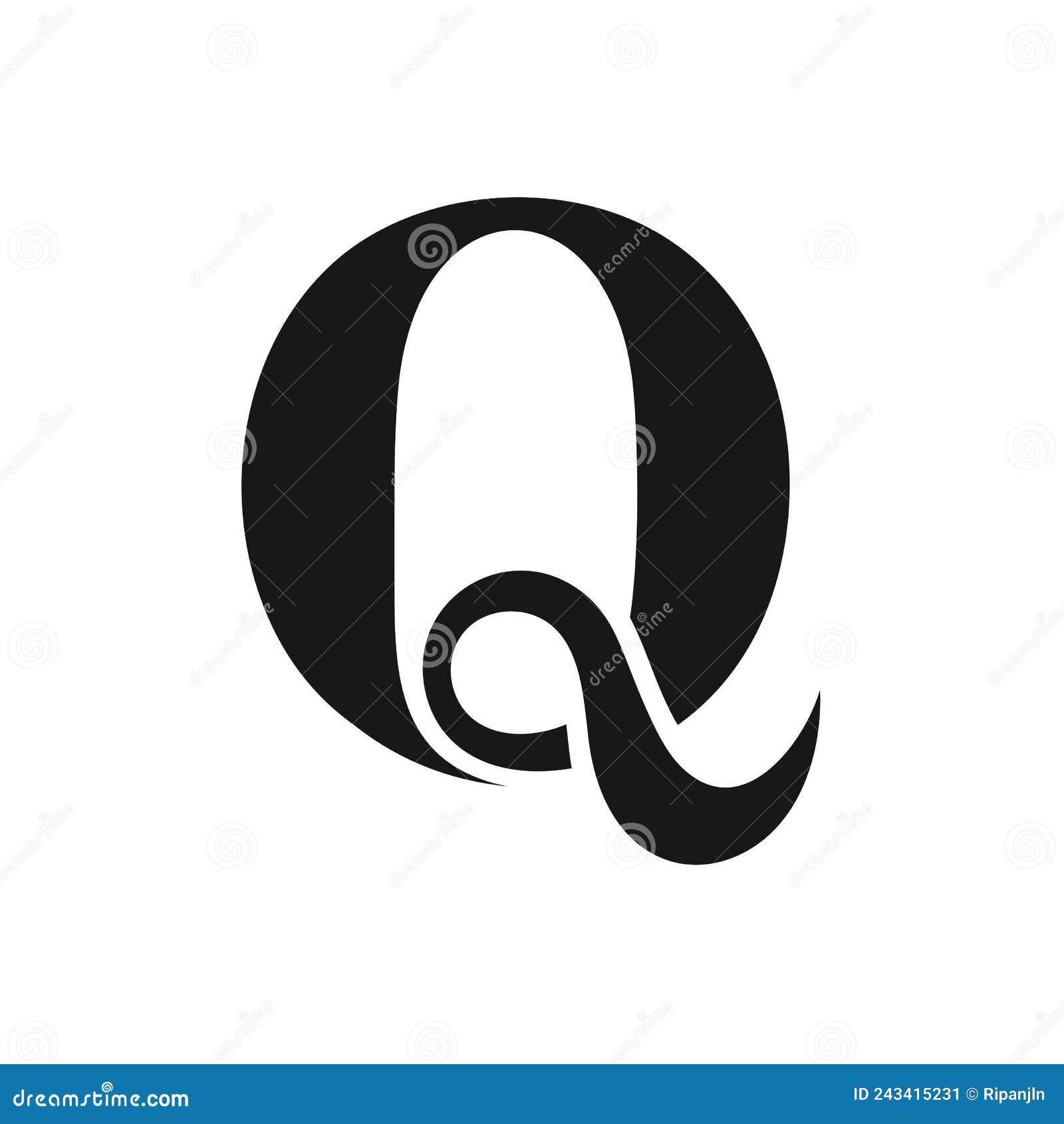 Monogram Q Serif Font Logo Design Stock Vector - Illustration of luxury ...