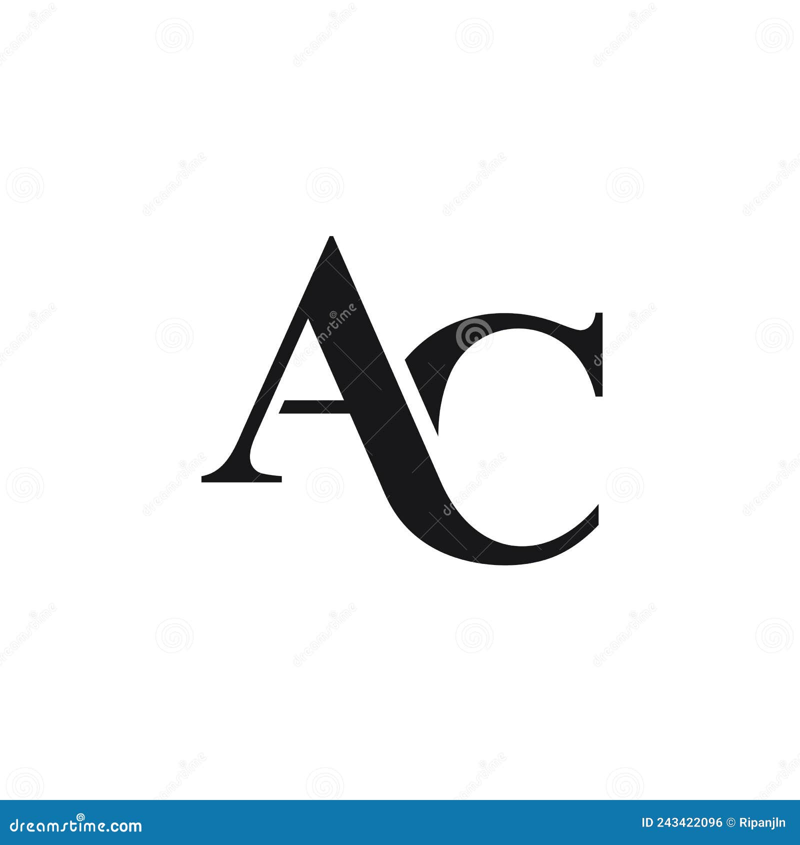 Initials AC, Logo Design Icon Serif Font Stock Vector - Illustration of ...