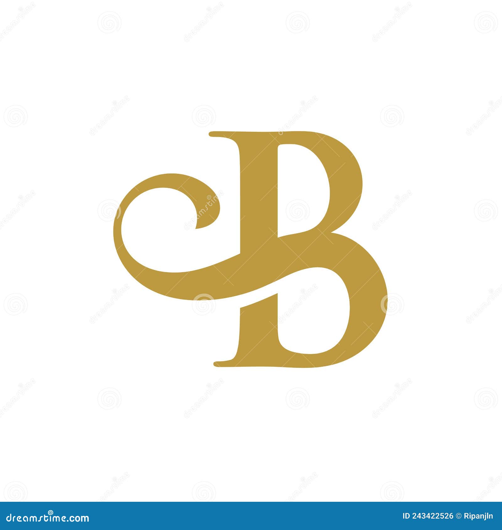 Initials B Logo Design Vector Template, Serif Font Stock Vector ...