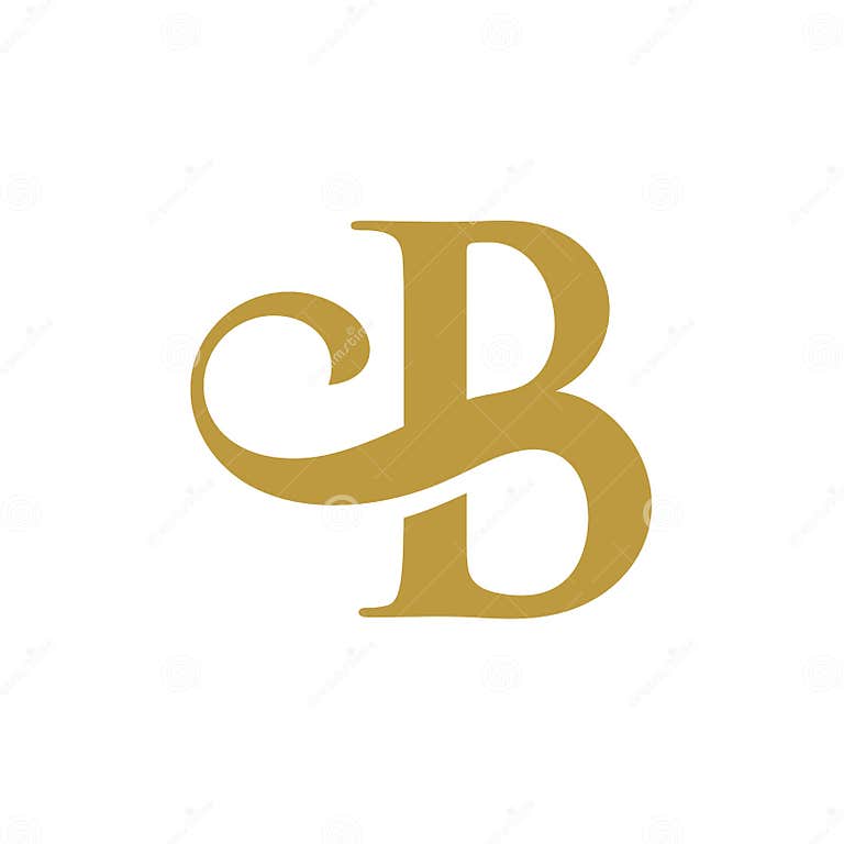 Initials B Logo Design Vector Template, Serif Font Stock Vector ...