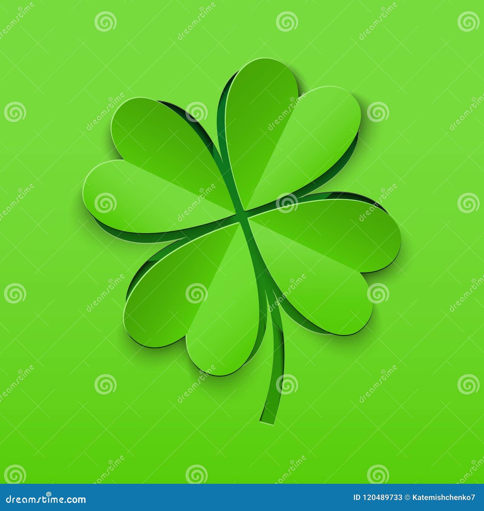 Background for St. Patrick`s Day with Lucky Clovers. Vector ...