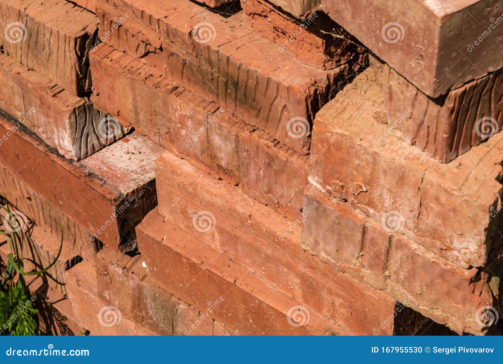 Background Stack Brick Red Terracotta Traditional Building Material for ...