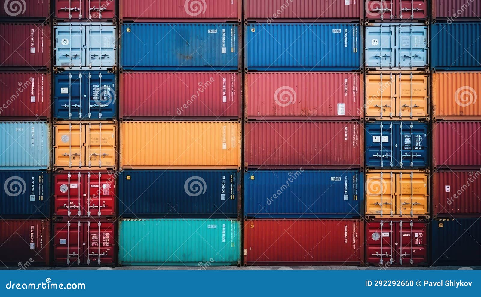 Background of Stack of Cargo Containers at Port Stock Photo - Image of ...