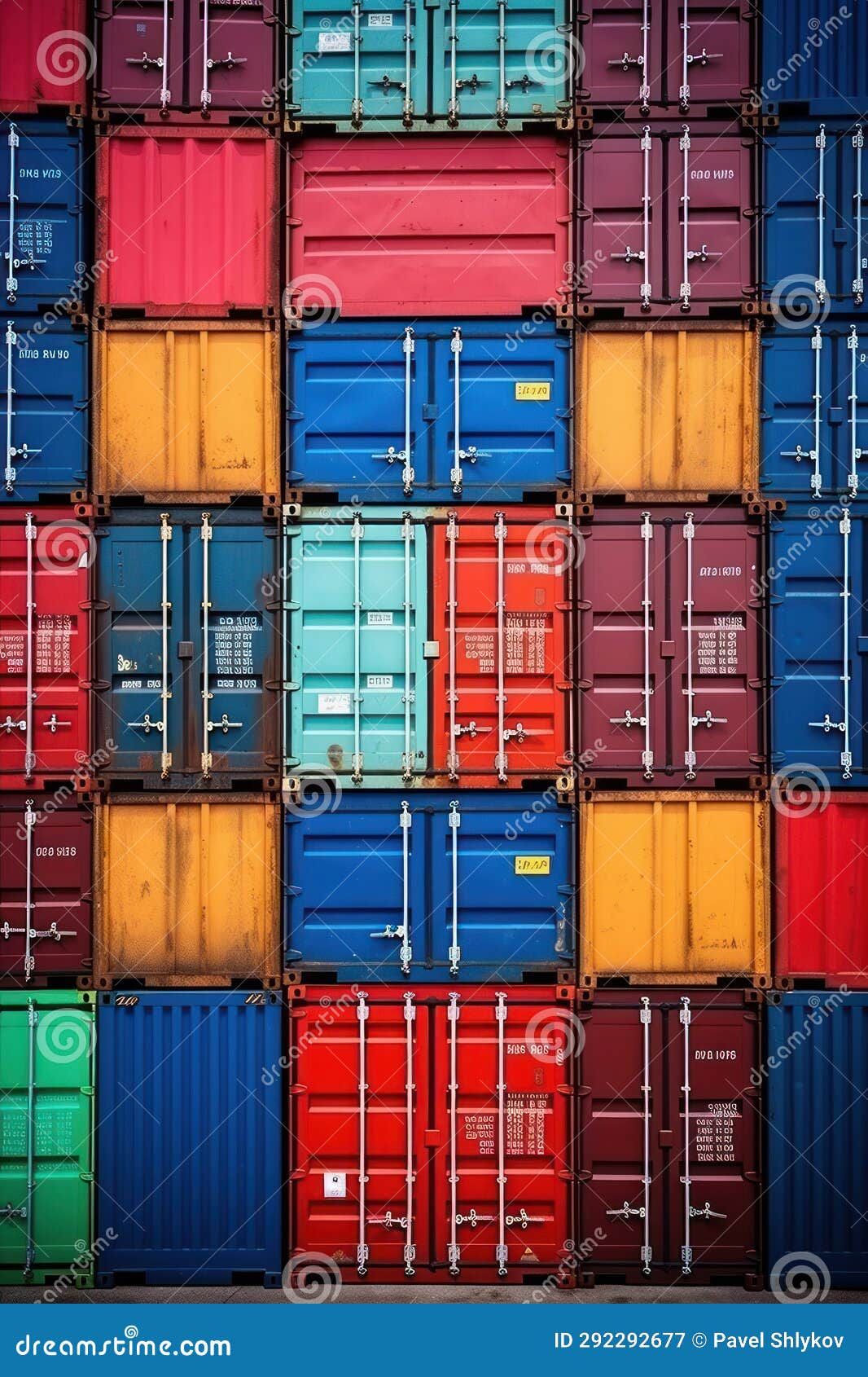 Background of Stack of Cargo Containers at Port Stock Image - Image of ...