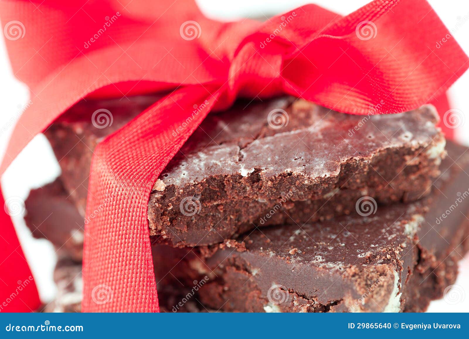 Stack of Chocolate with Red Ribbon Stock Photo - Image of cocoa, rough ...