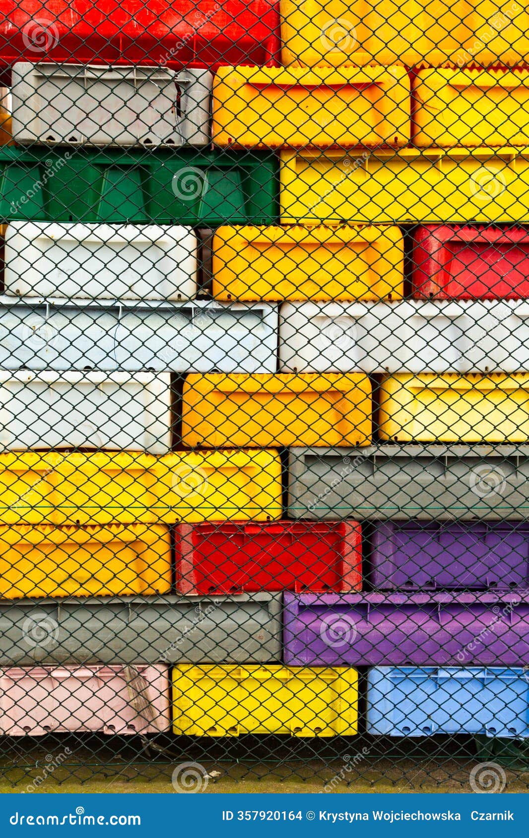 Background. Stack of Colorful Plastic Boxes. Pomerania, Poland Stock ...