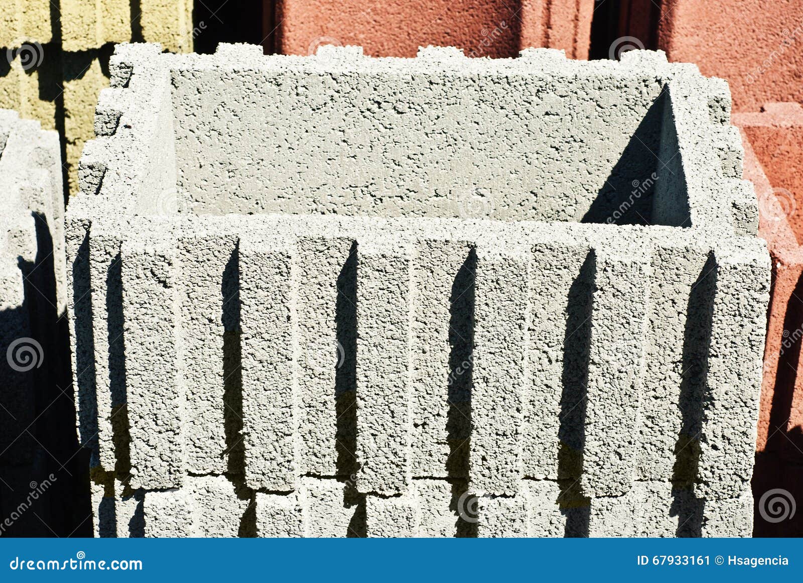 Background of Stack Concrete Block Stock Image - Image of material ...