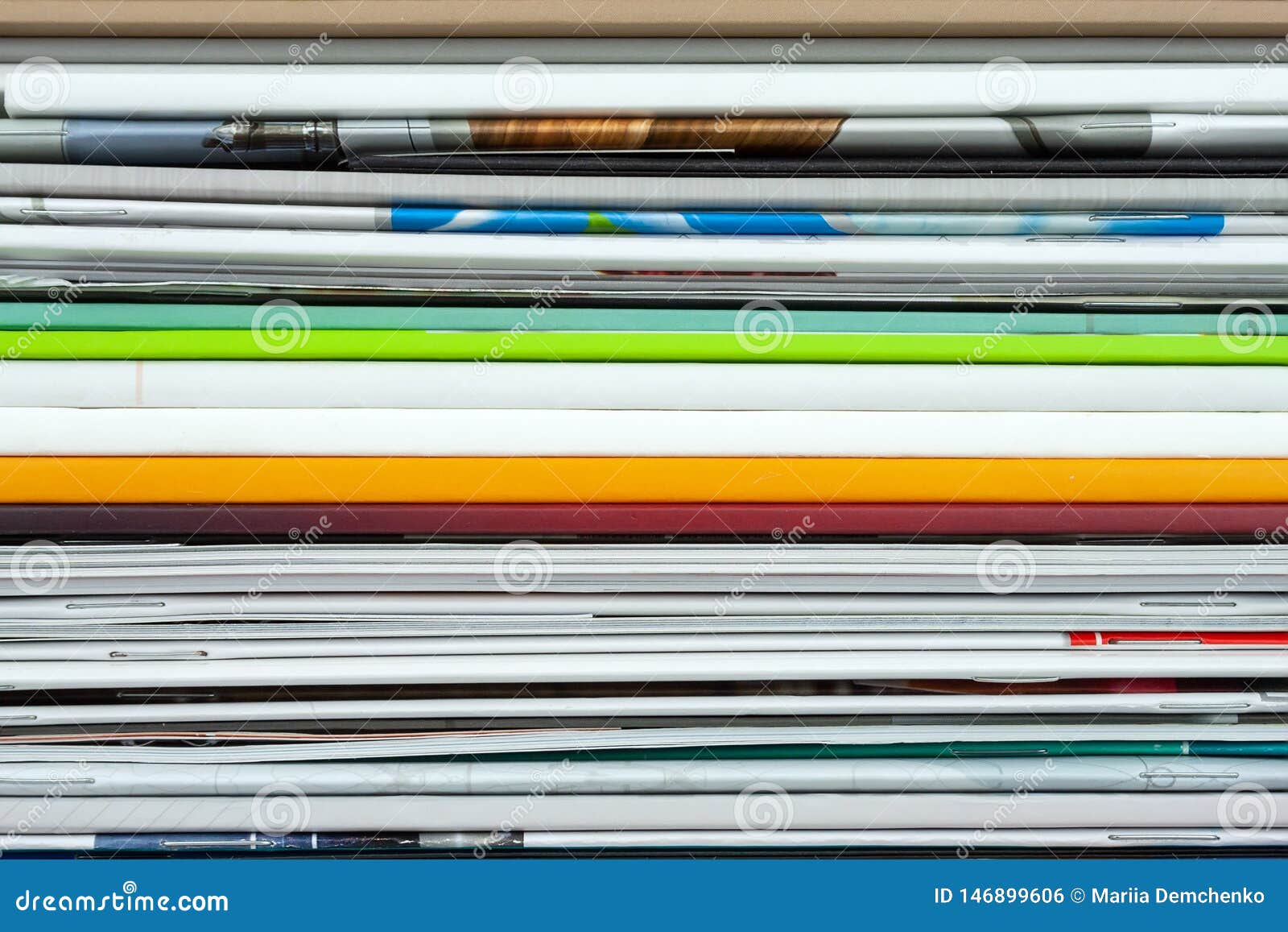 Background from Stacked Magazines, Brochures, Notebooks, Catalogs Stock ...