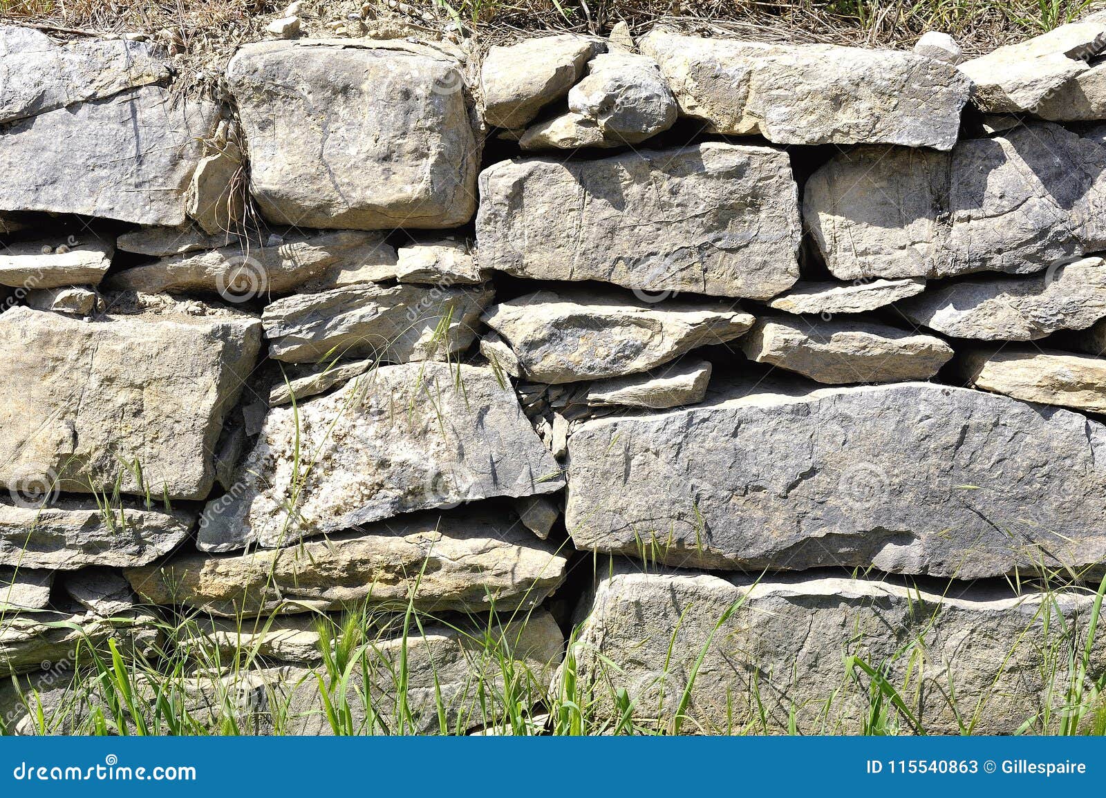 Background of Stacked and Uncemented Stone Wall Stock Image - Image of ...