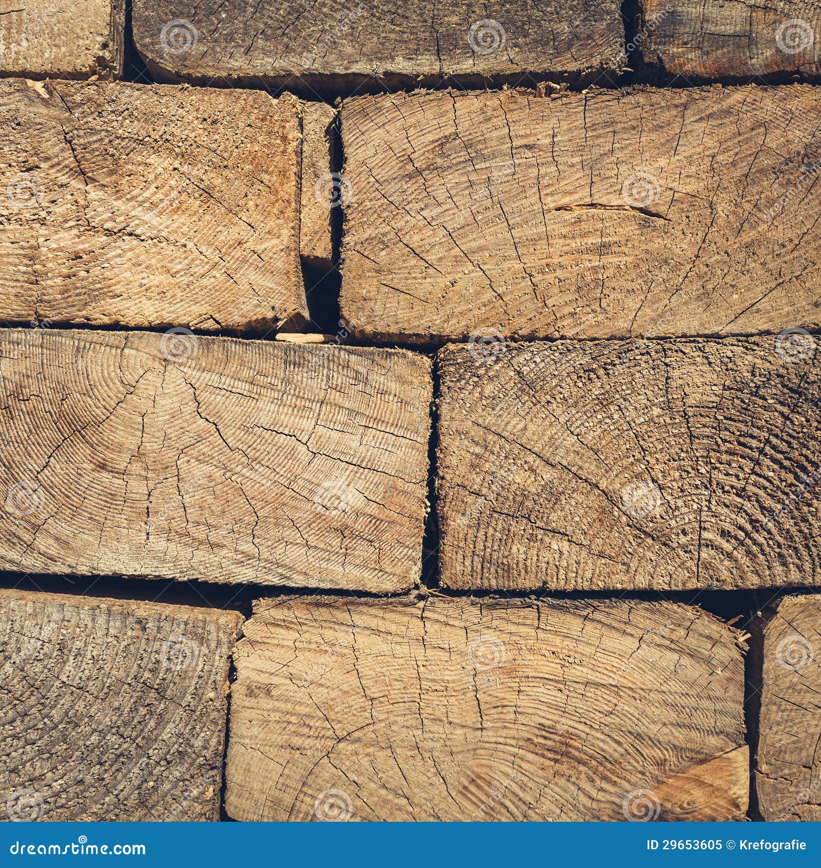 Background of Stacked Wood Cut in Squared Timber Stock Image - Image of ...