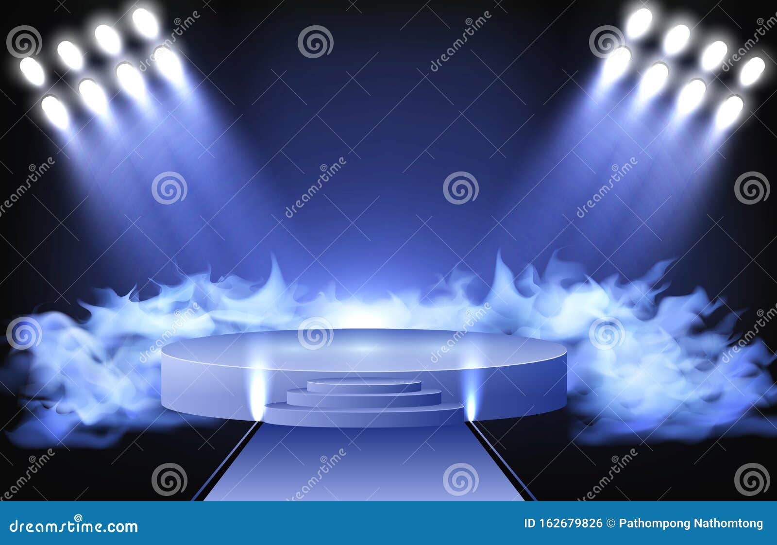 Background of Stage Lights Shining and Smoke at Studio Stock ...