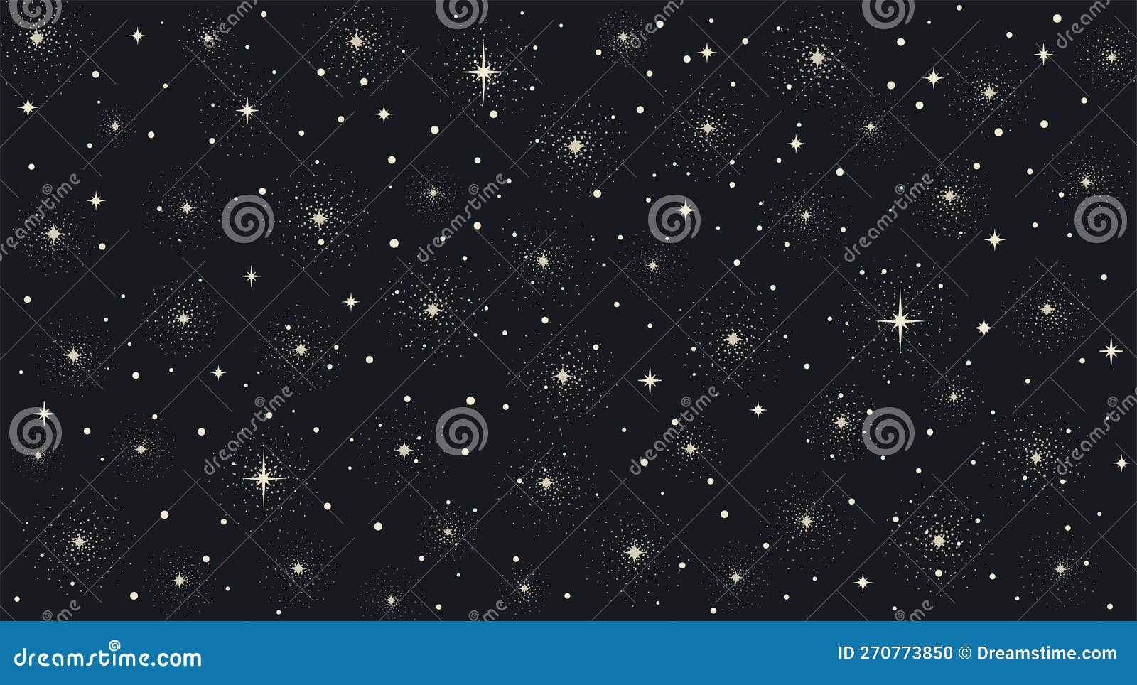 Background with Stars, Vector Pattern Night Sky Filled with Lots of ...