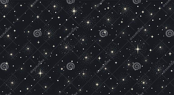 Background with Stars, Vector Pattern Night Sky Filled with Lots of ...