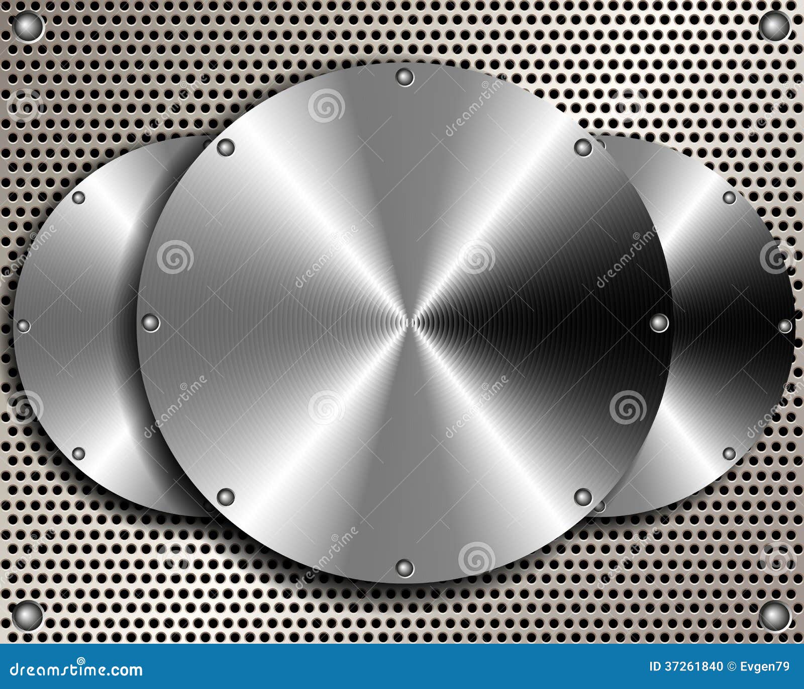 Background of Steel Disks on a Metal Grid Stock Illustration ...