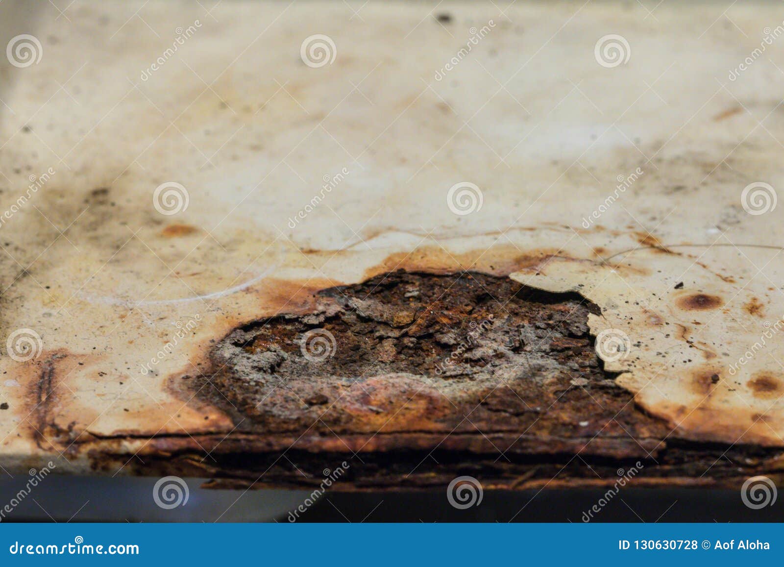 Surface Rust on the White Steel Surface. Stock Photo - Image of ...