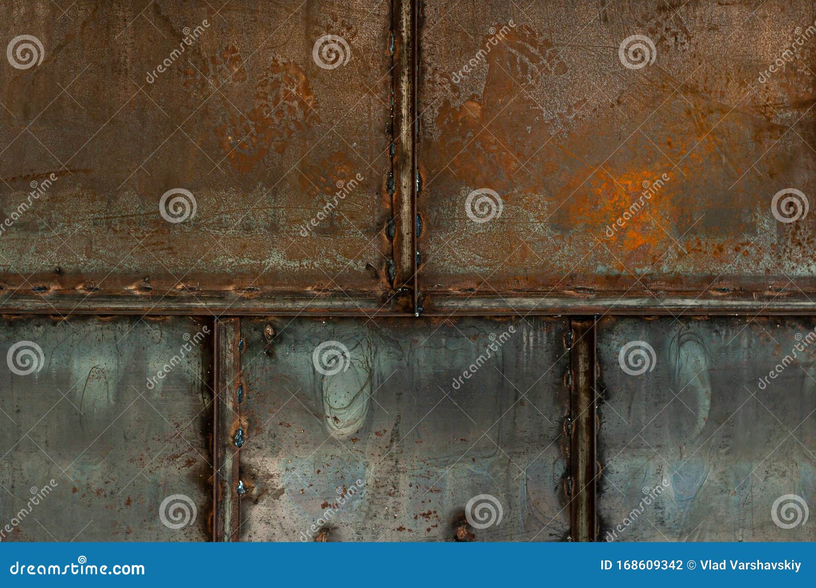 Background from a Steel Wall from Sheets of Iron Welded Together by ...