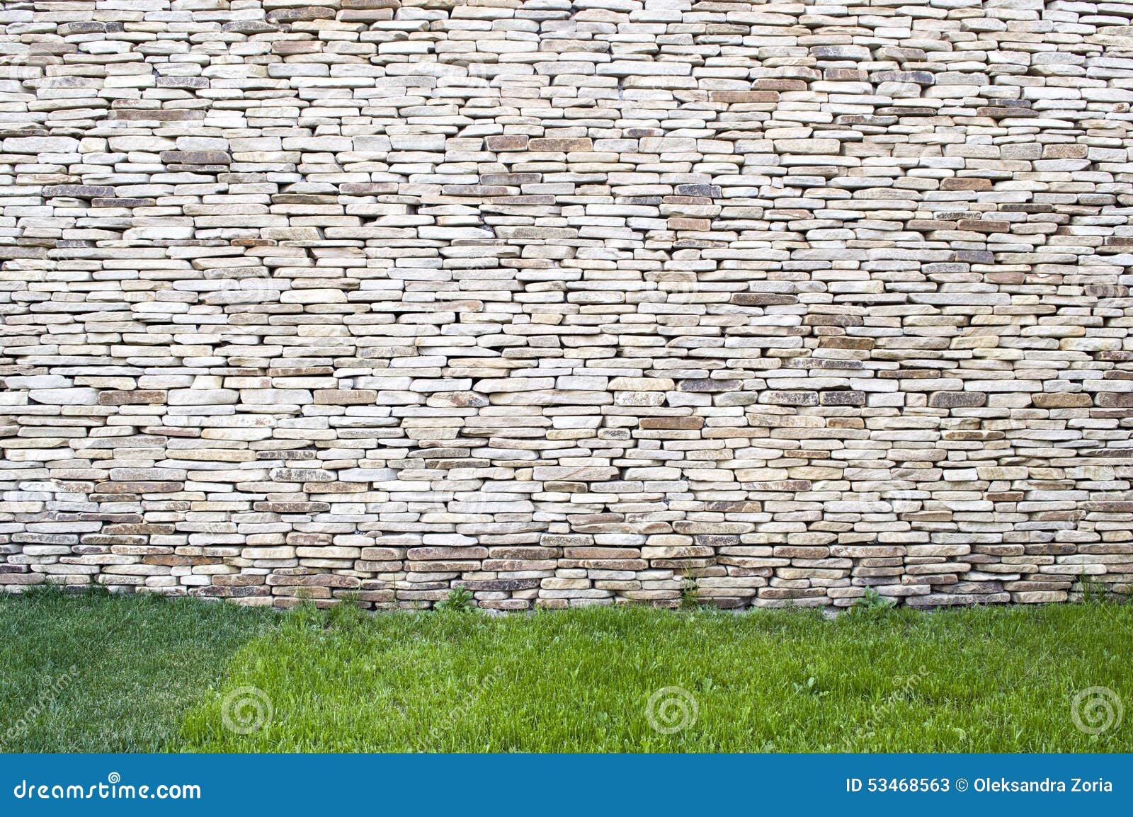 Background of Stone Wall with Grass Stock Image - Image of grass ...