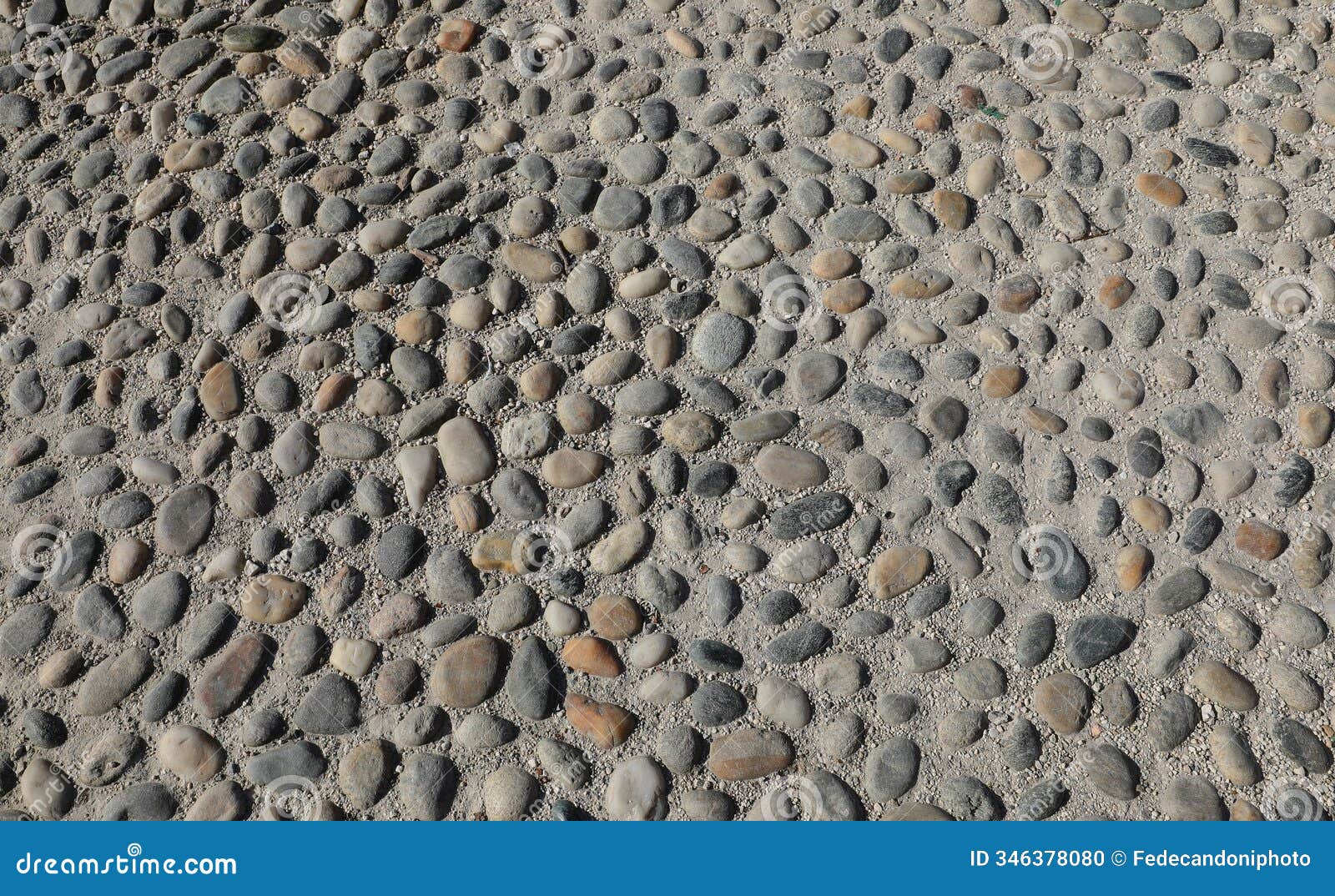 Background of Stones Embedded in Concrete Forming a Walkable Surface ...