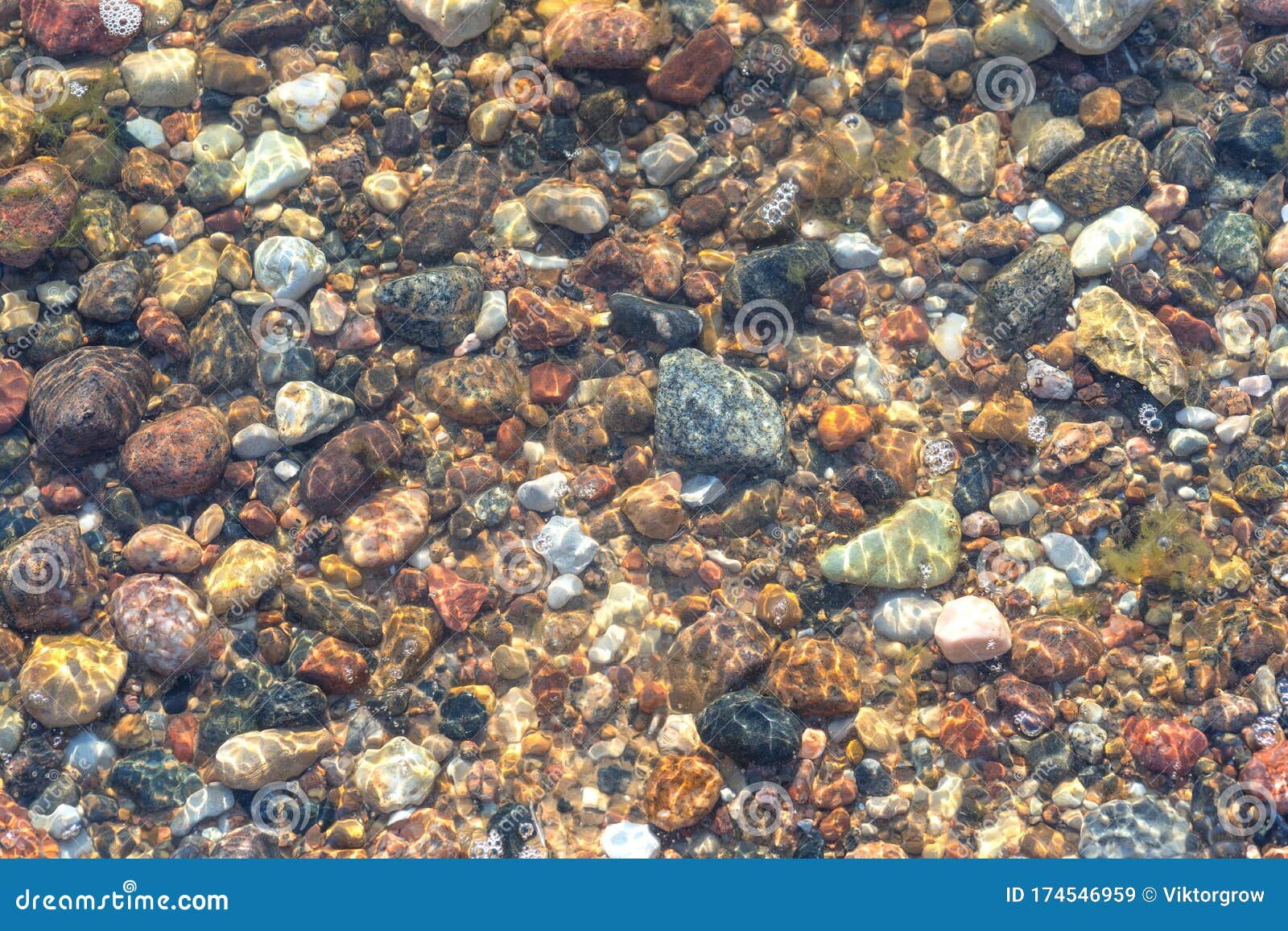 Background of Stones on a Sandy Seabed Stock Image - Image of coast ...