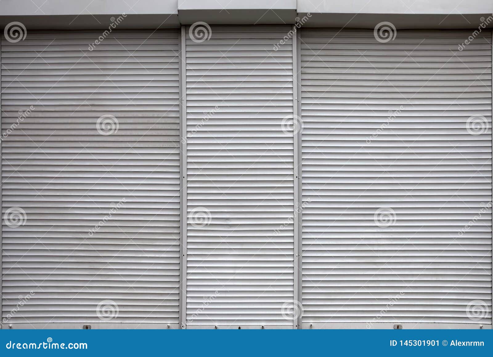 Background of the Store with Closed Metal Curtains. Stock Image - Image ...