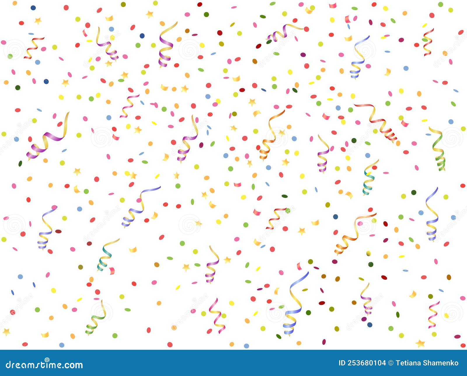 Background with Streamer and Confetti Stock Vector - Illustration of ...