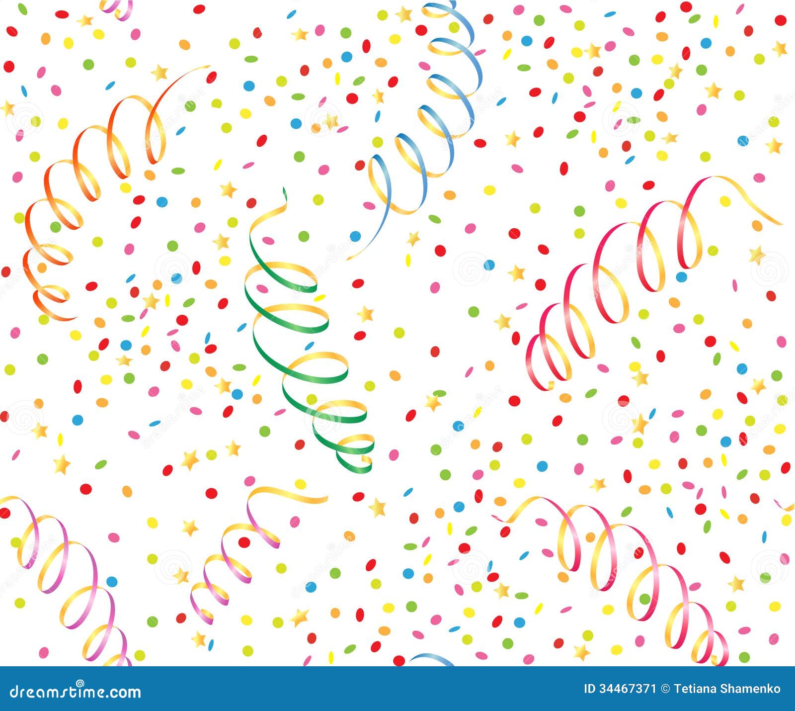 Background With Streamer And Confetti Vector Illustration ...