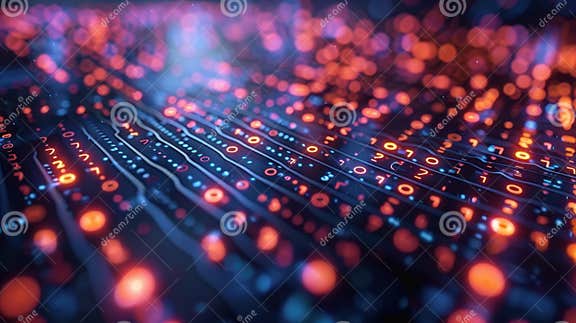 Background with Streaming Binary Code. Digital Binary Data and a Matrix Background with a ...