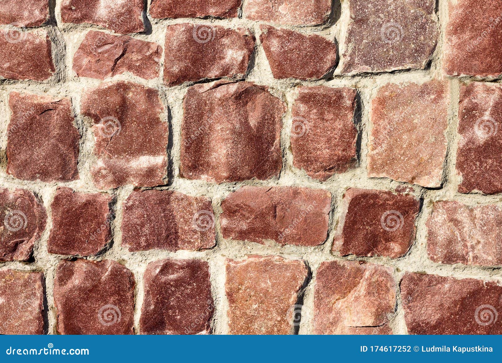 Wall Cladding with Natural Rare Stone Raspberry Quartzite, Background ...