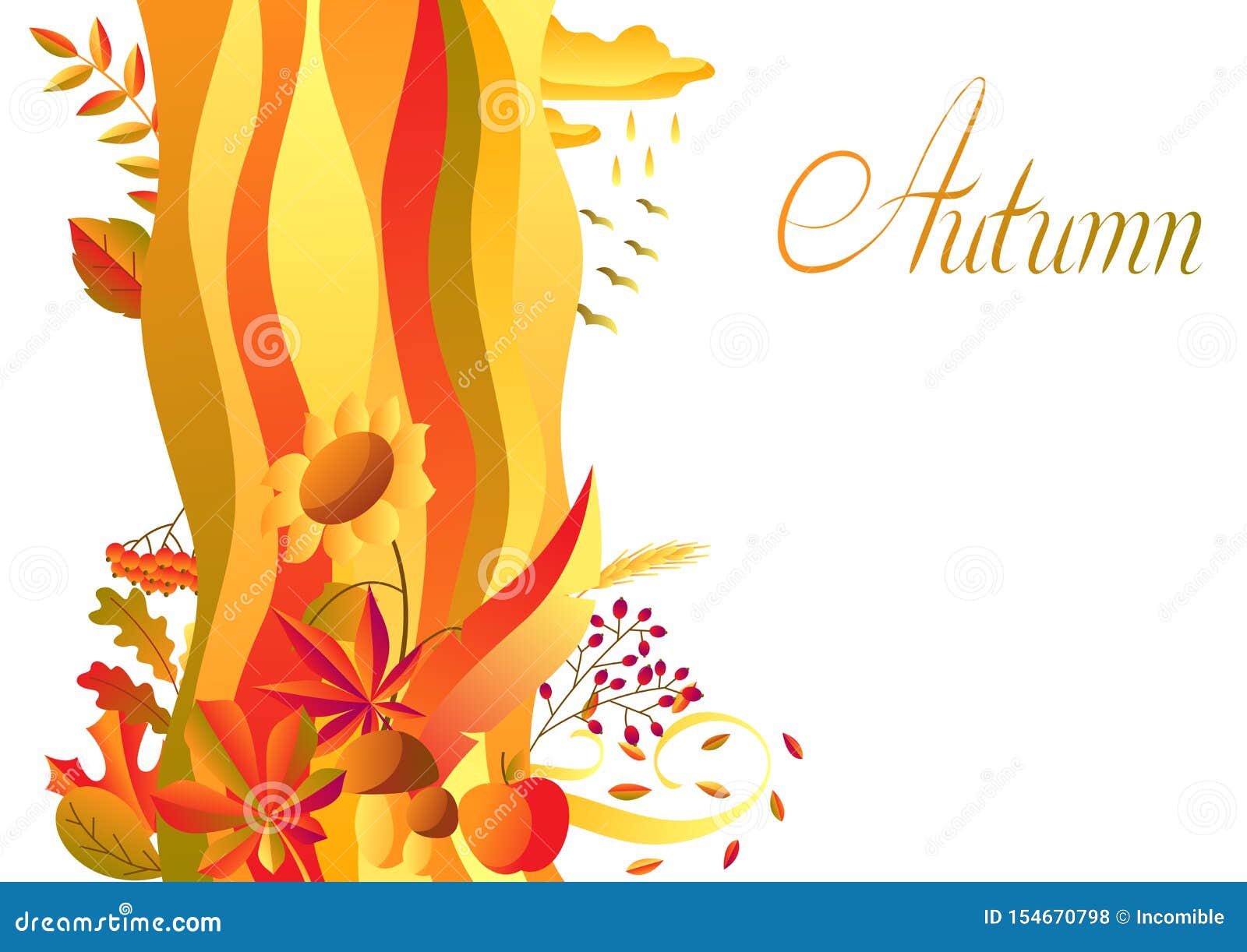 Background with Stylized Autumn Items. Stock Vector - Illustration of ...