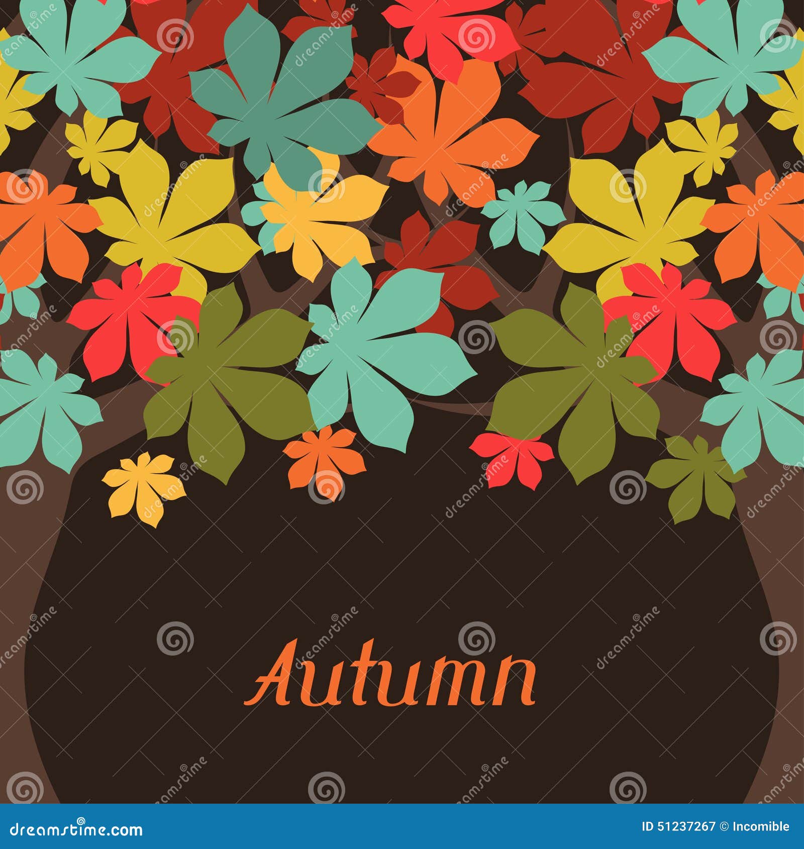 Background of Stylized Autumn Trees for Greeting Stock Vector ...