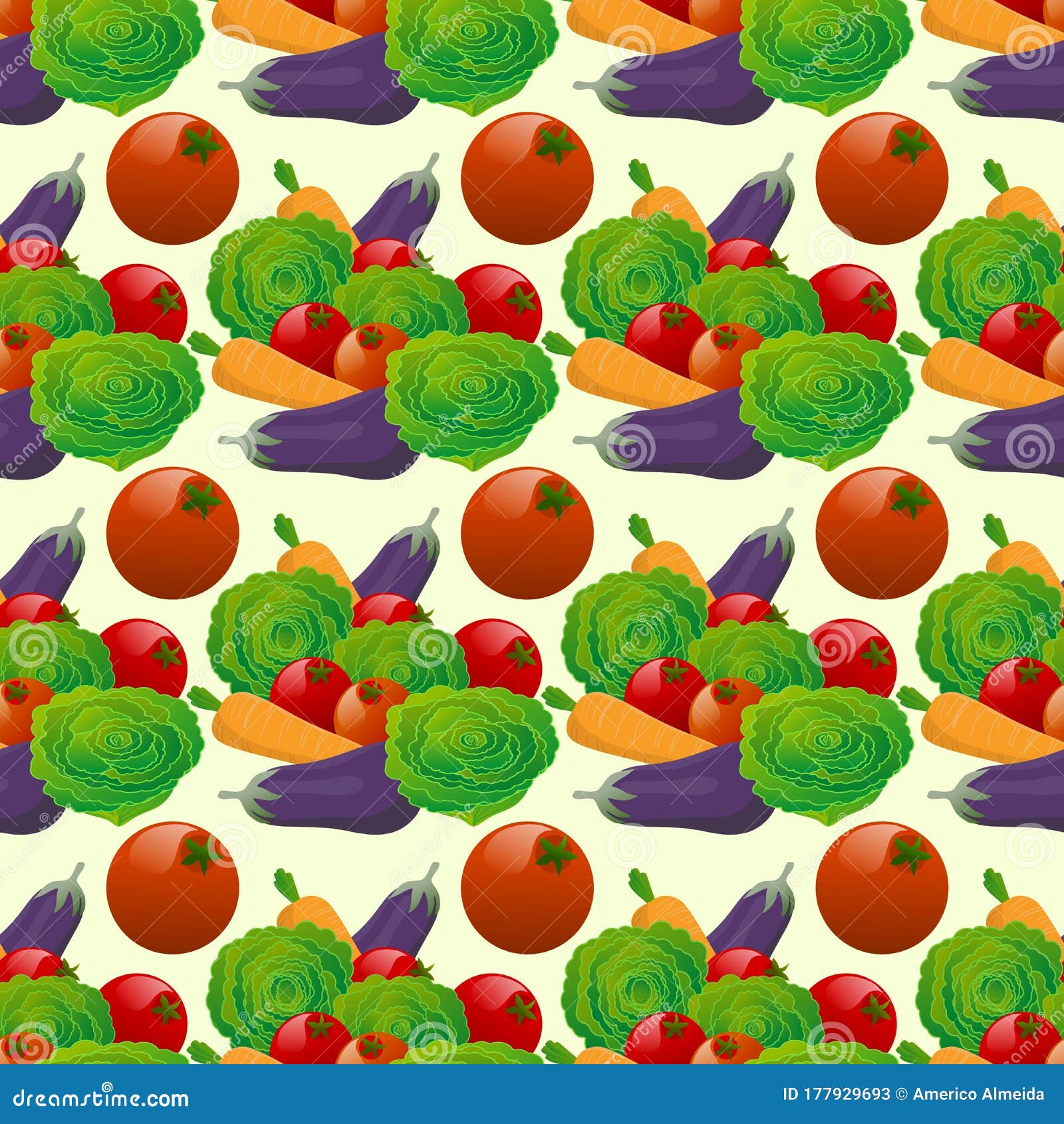 Background with Stylized Illustration of Set of Fresh Vegetables ...