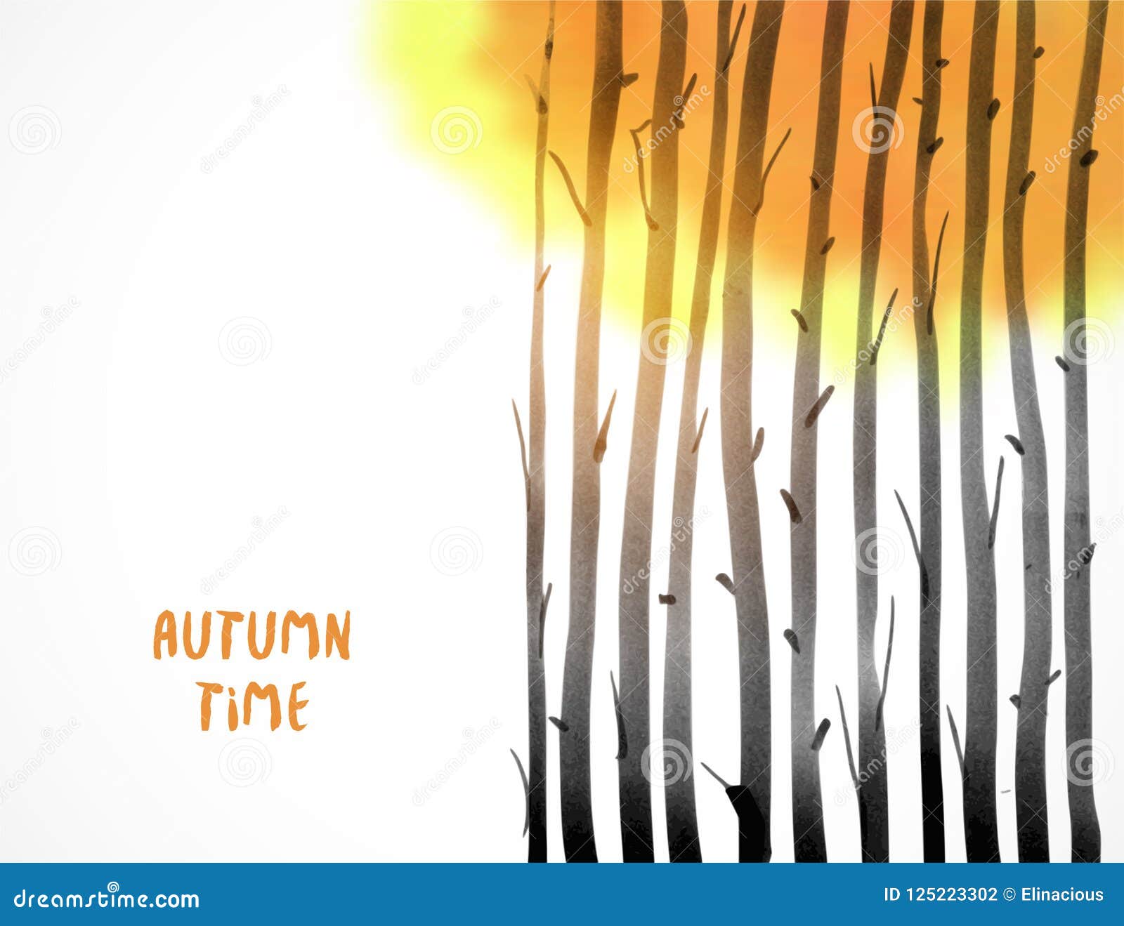 Background with Stylized Image of Autumn Trees Stock Vector ...